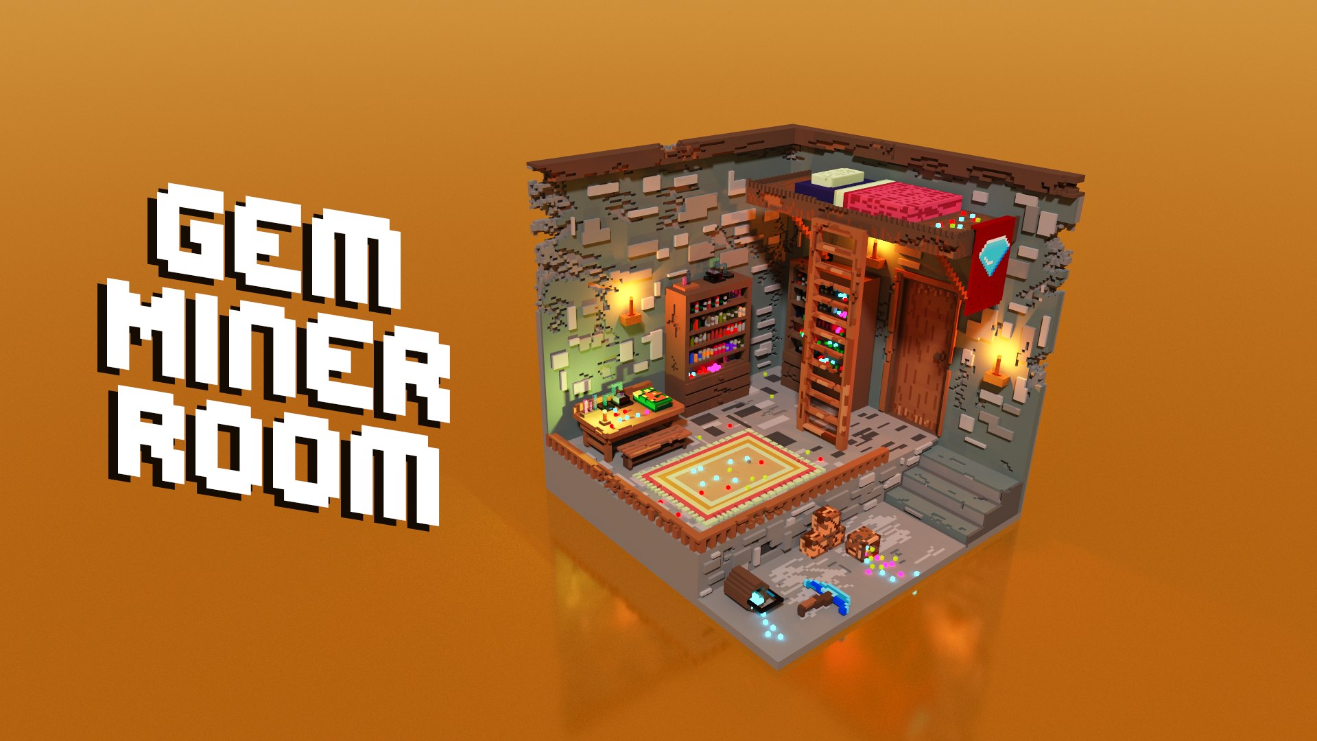 3D Voxel Gem Miner Room - TurboSquid 1751537