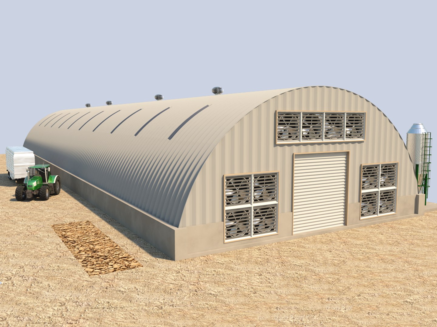 Industrial Poultry Farm House Model - TurboSquid 1154544