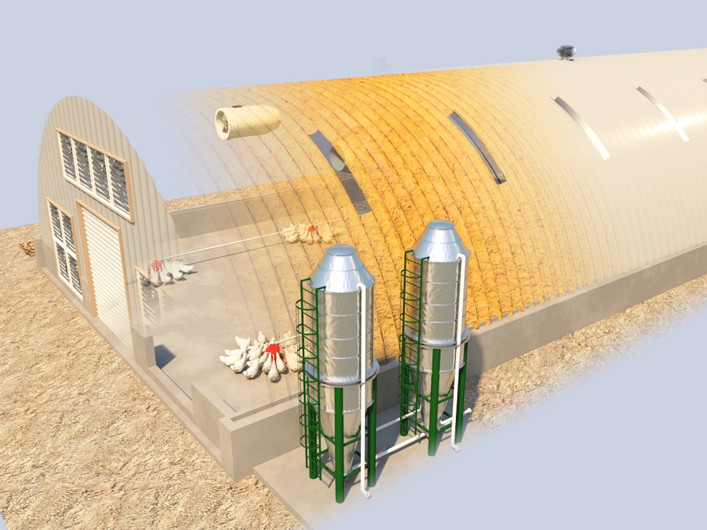 Industrial Poultry Farm House Model - TurboSquid 1154544