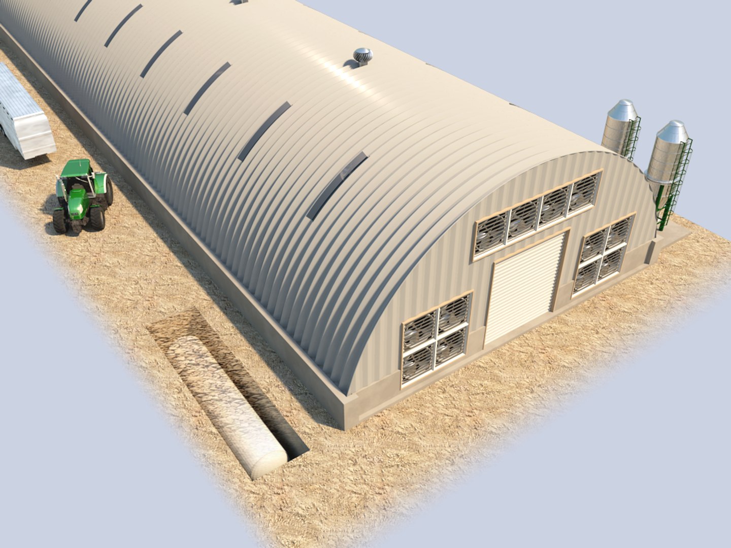 Industrial Poultry Farm House Model - TurboSquid 1154544