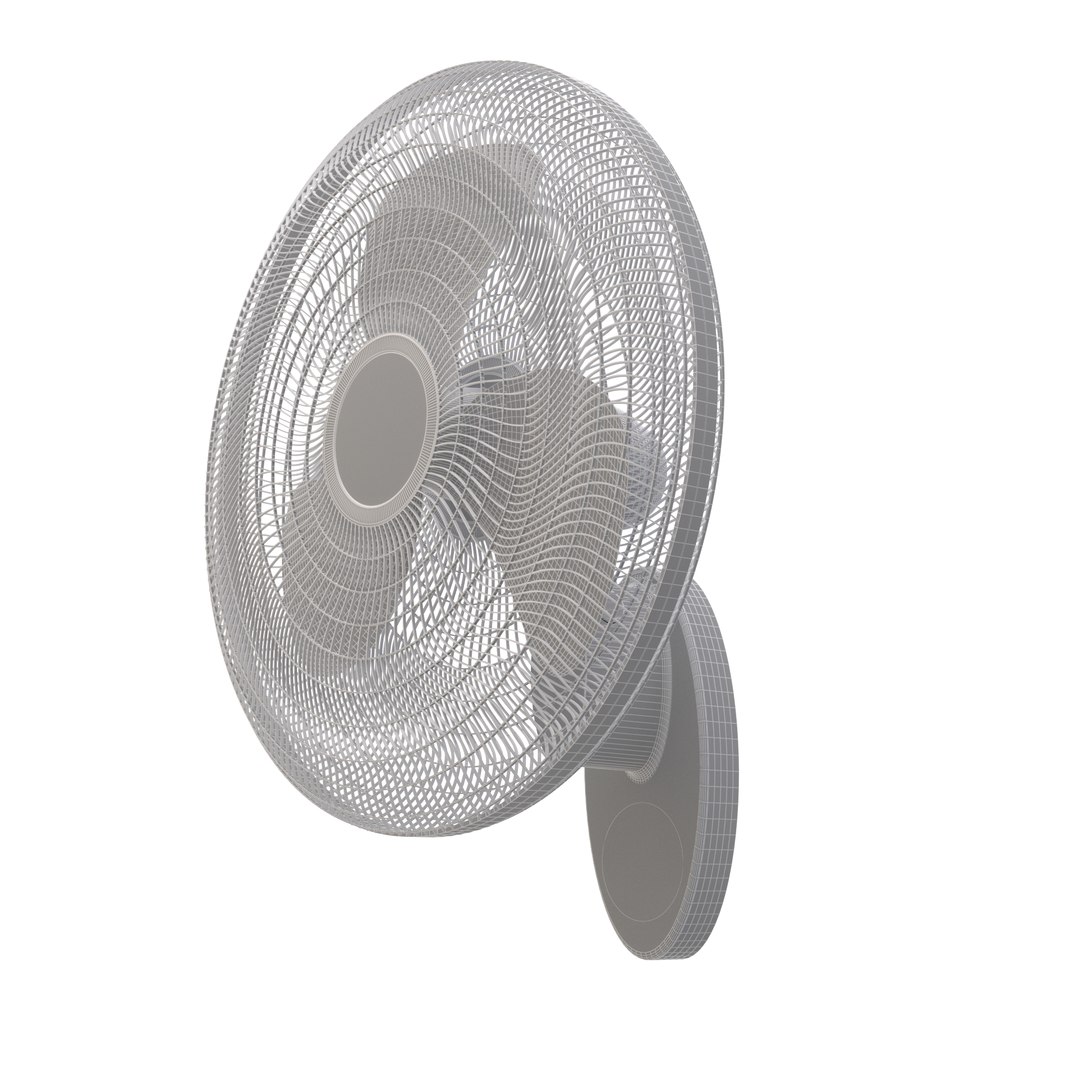002 White Plastic Wall Fan Model - TurboSquid 2068666