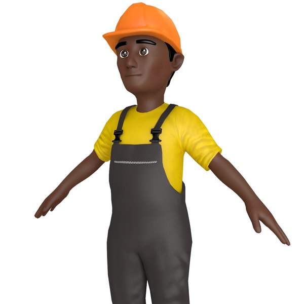 3D cartoon worker man - TurboSquid 1339438