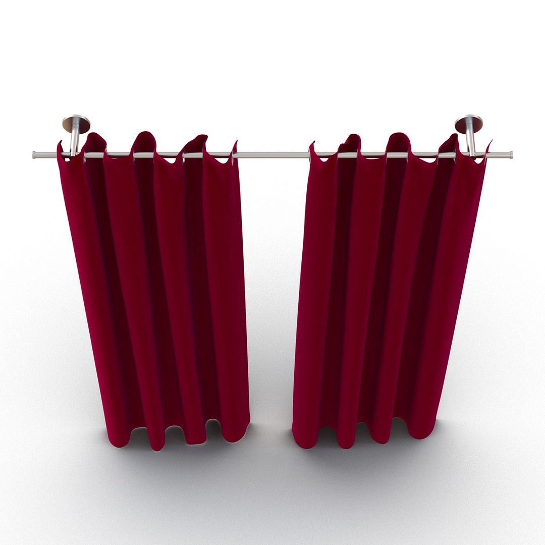 Curtain 3 Red 3d 3ds