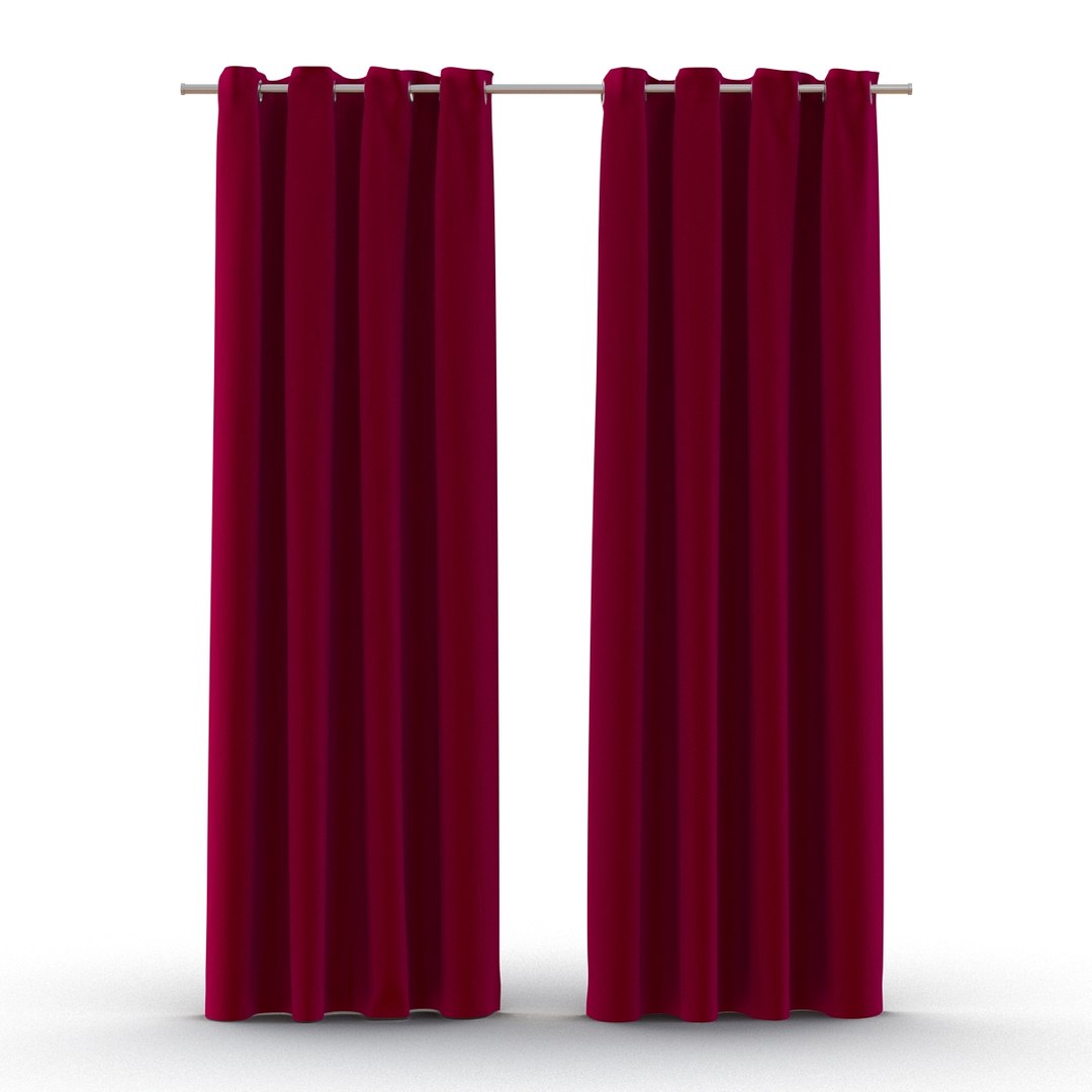 Curtain 3 Red 3d 3ds