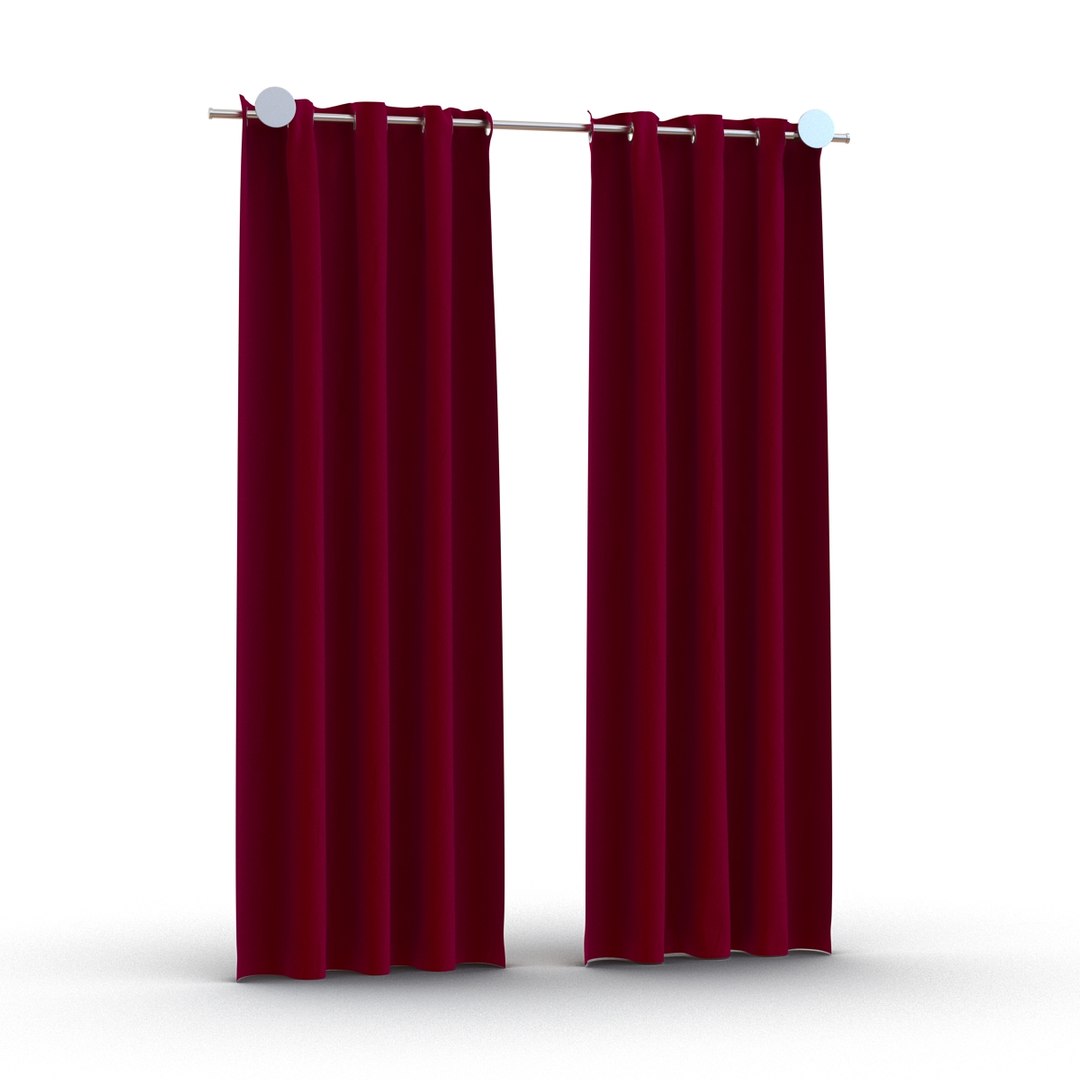 Curtain 3 Red 3d 3ds