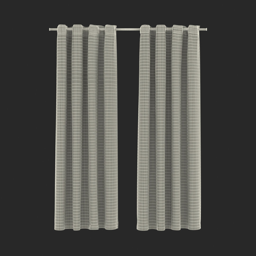 Curtain 3 Red 3d 3ds