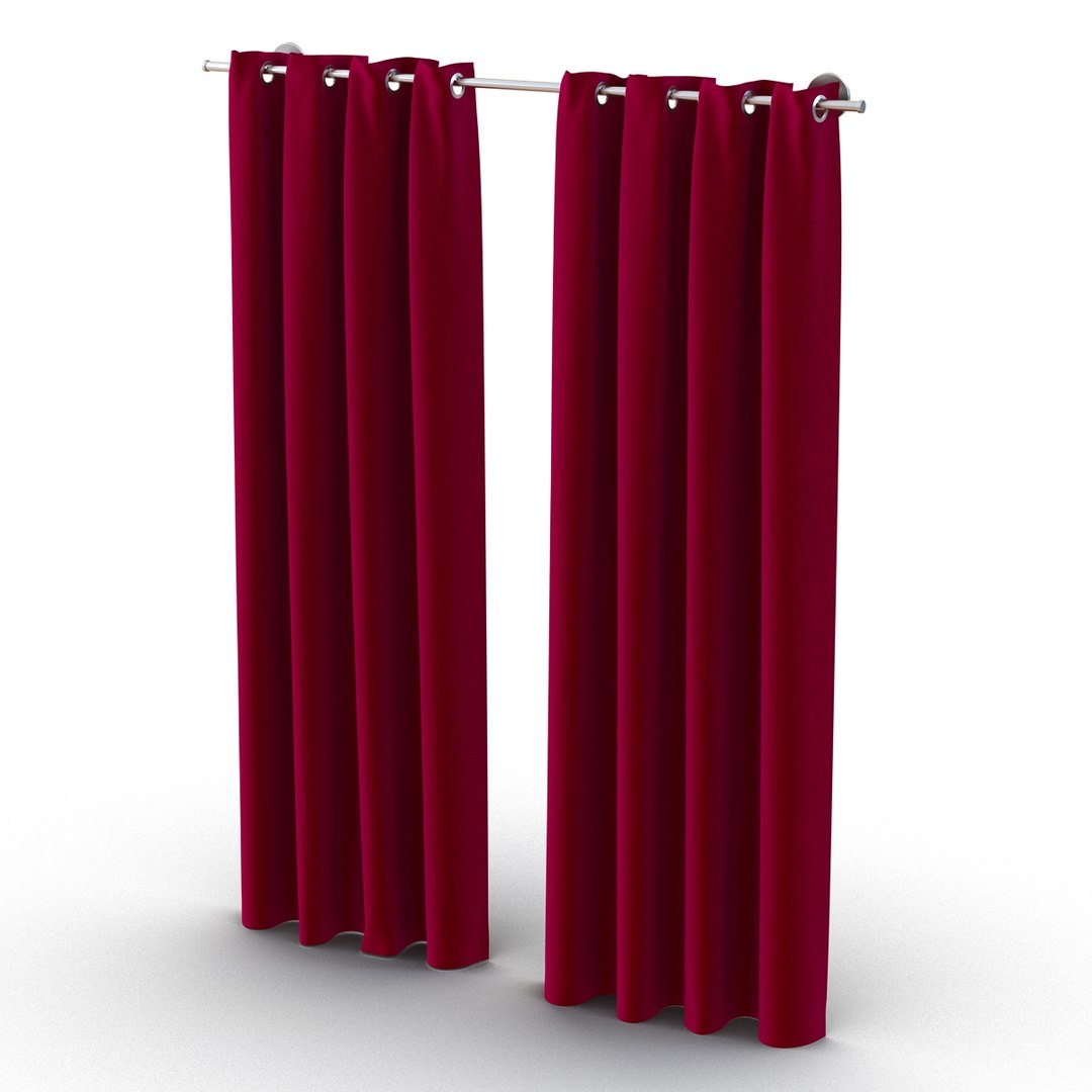 Curtain 3 Red 3d 3ds