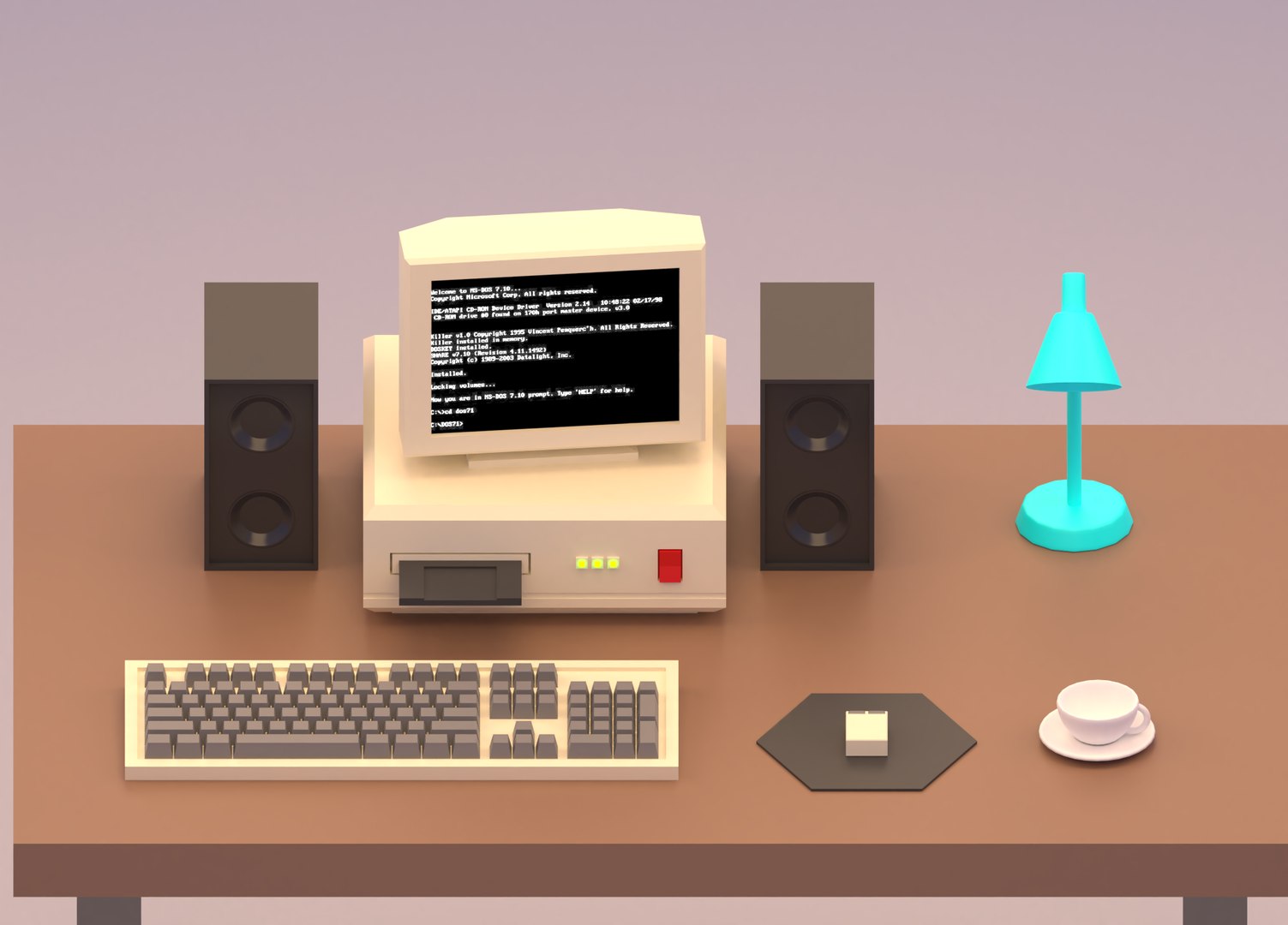 3D Cartoon Vintage Computer - TurboSquid 1592516