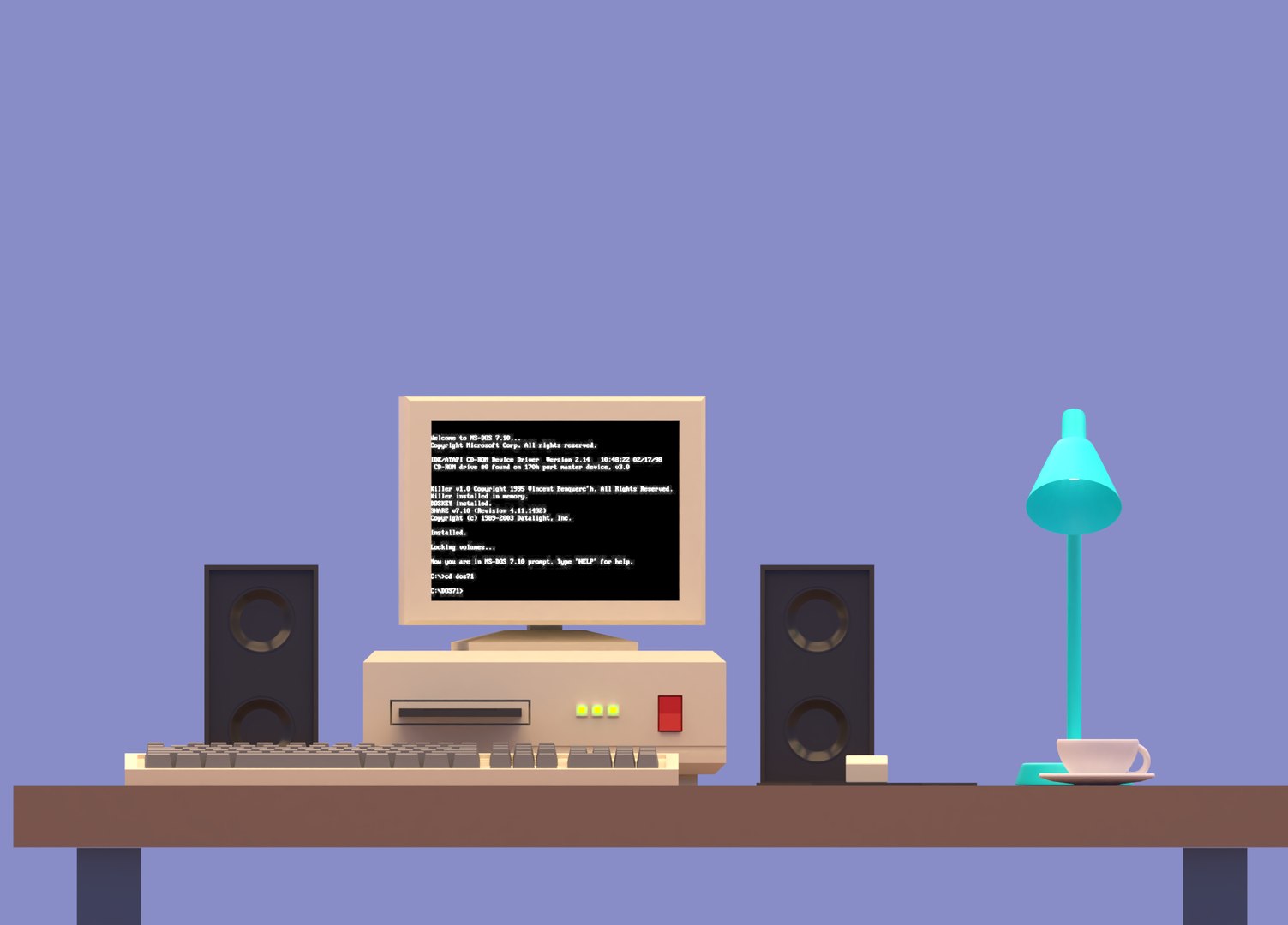 3D Cartoon Vintage Computer - TurboSquid 1592516