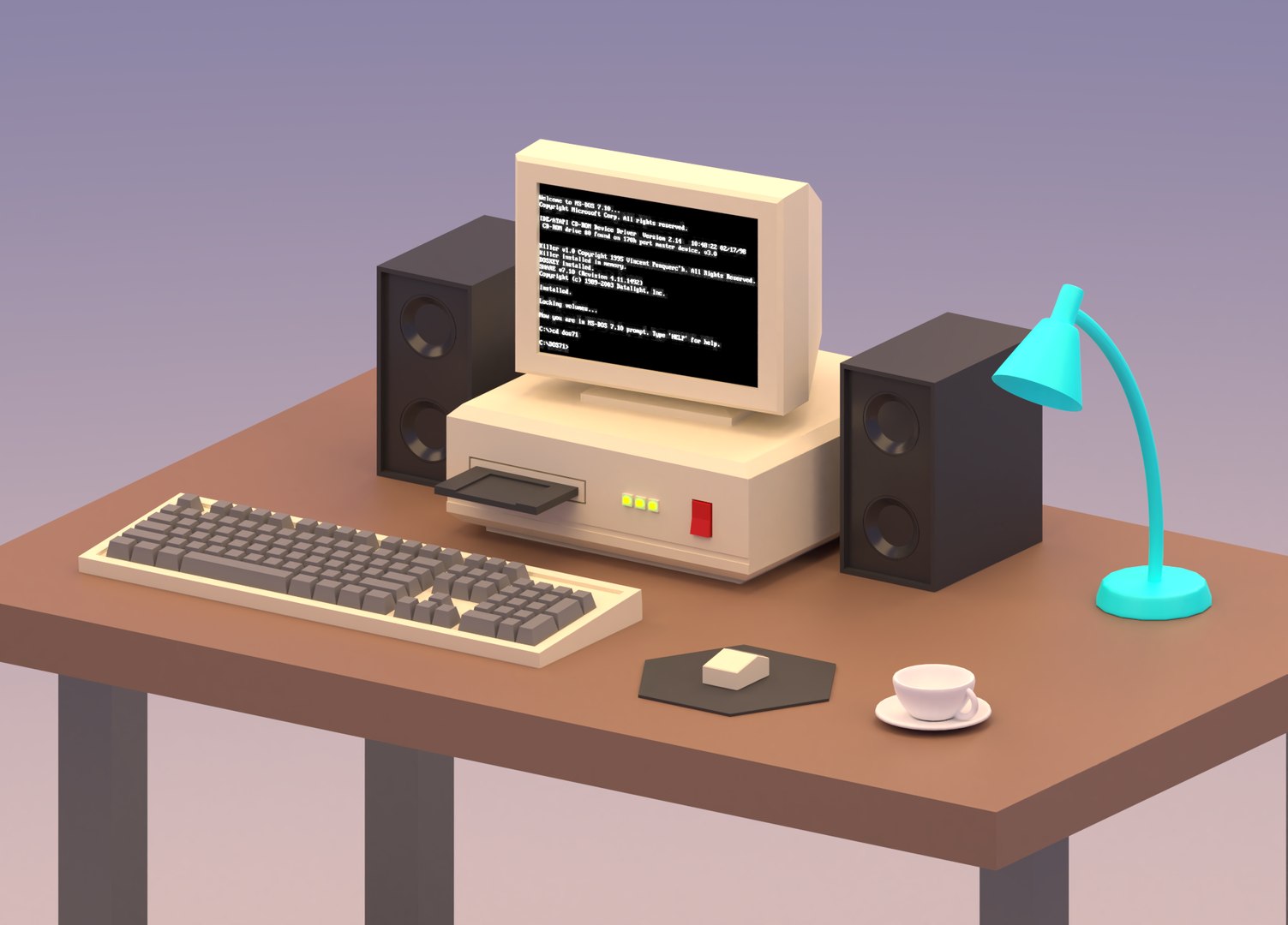 3D Cartoon Vintage Computer - TurboSquid 1592516