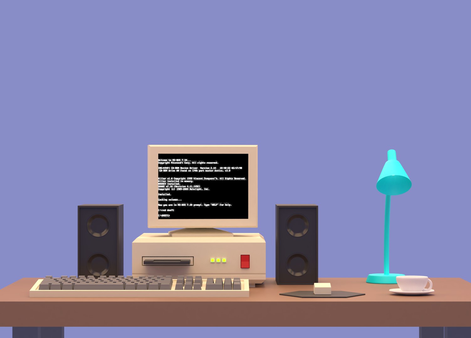 3D Cartoon Vintage Computer - TurboSquid 1592516