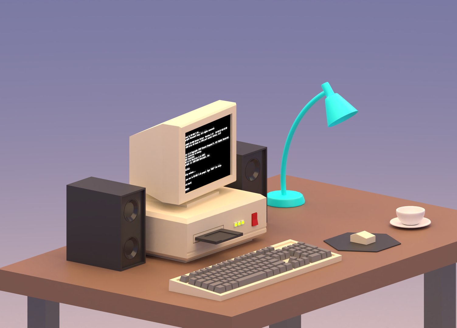 3D Cartoon Vintage Computer - TurboSquid 1592516