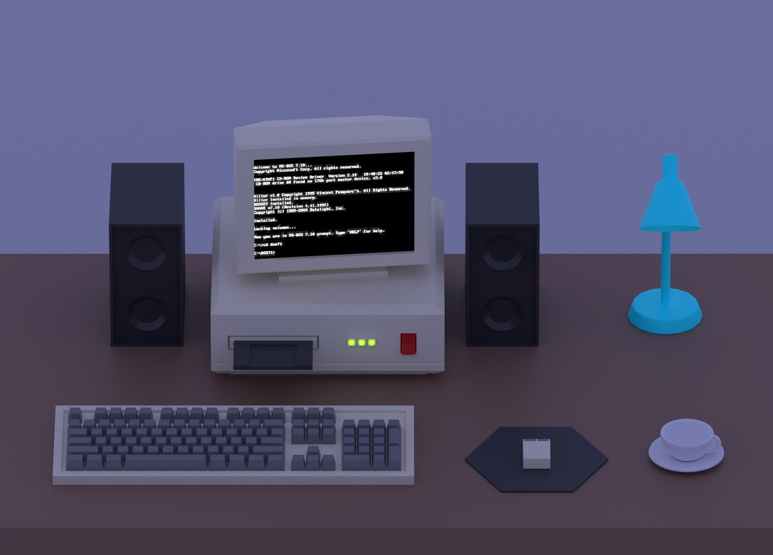 3D Cartoon Vintage Computer - TurboSquid 1592516