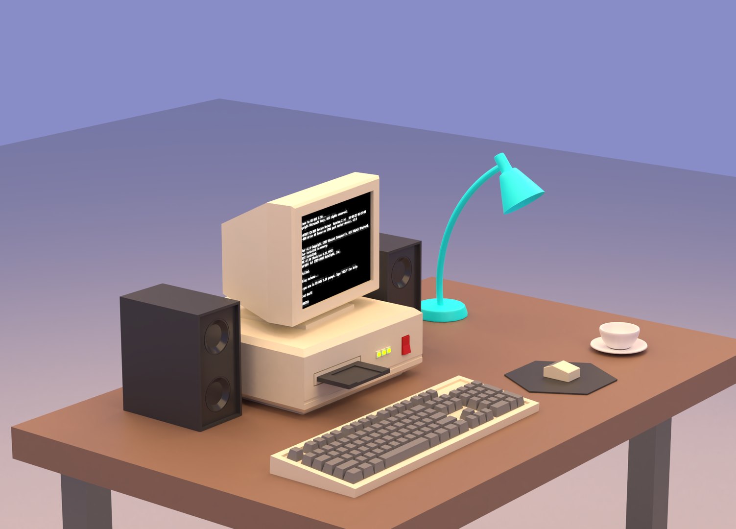 3D Cartoon Vintage Computer - TurboSquid 1592516