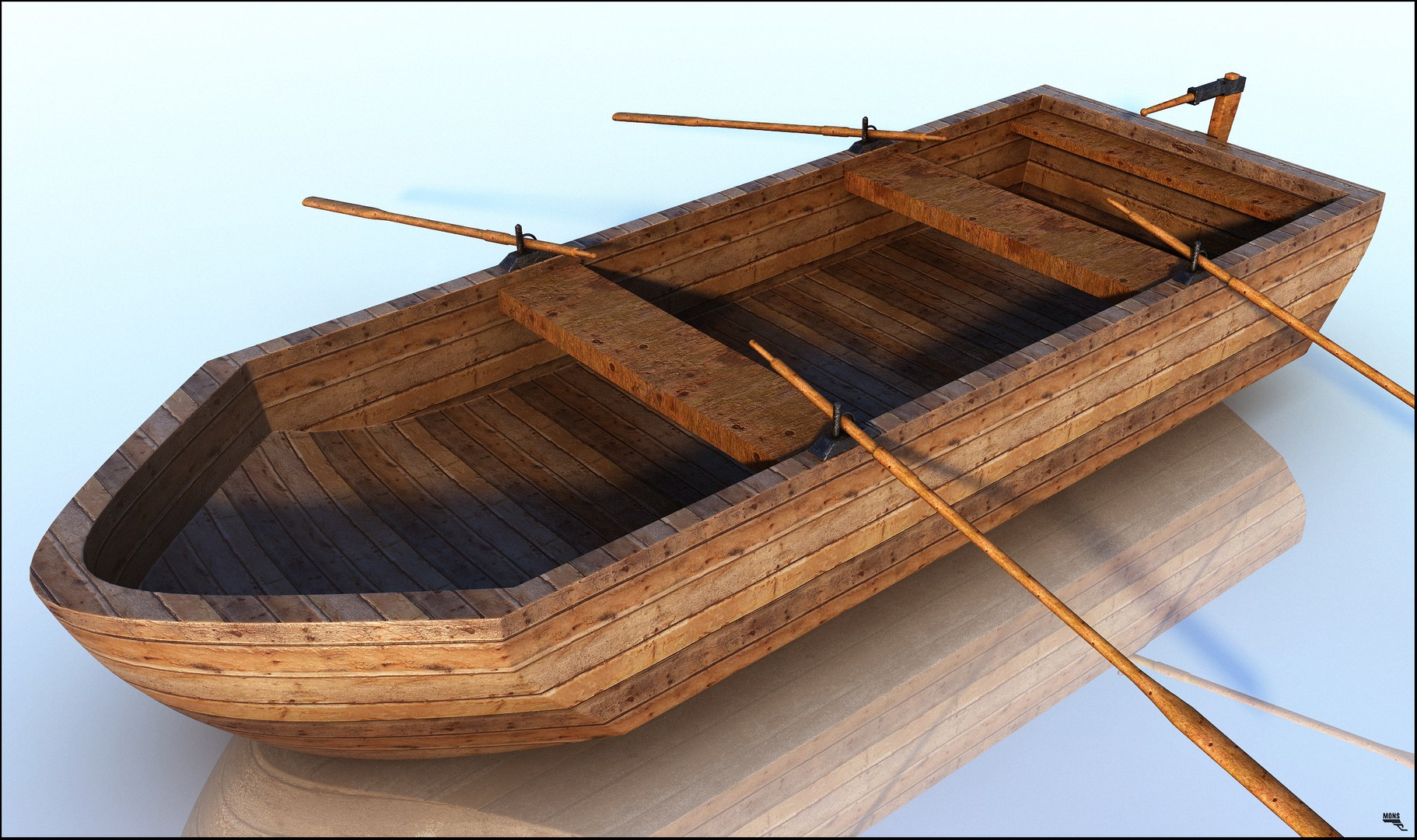 Boat Wood Rowboat Model | 1146880 | TurboSquid