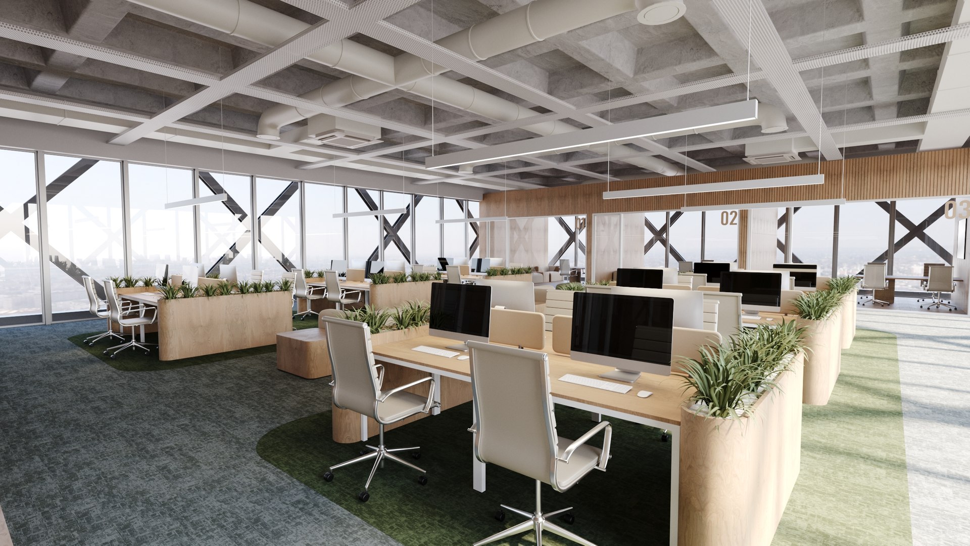 Contemporary Office Space 3D Model 3D - TurboSquid 2022260