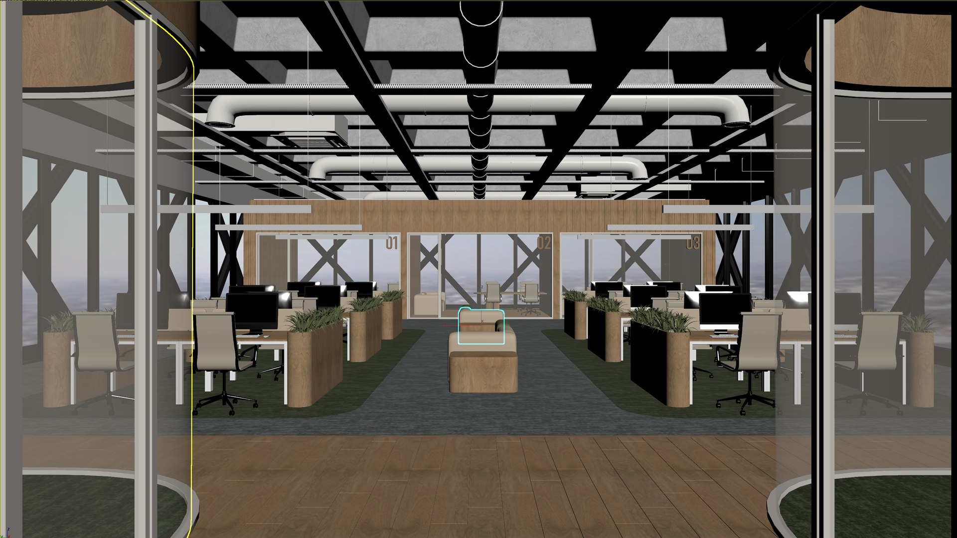 Contemporary Office Space 3D Model 3D - TurboSquid 2022260