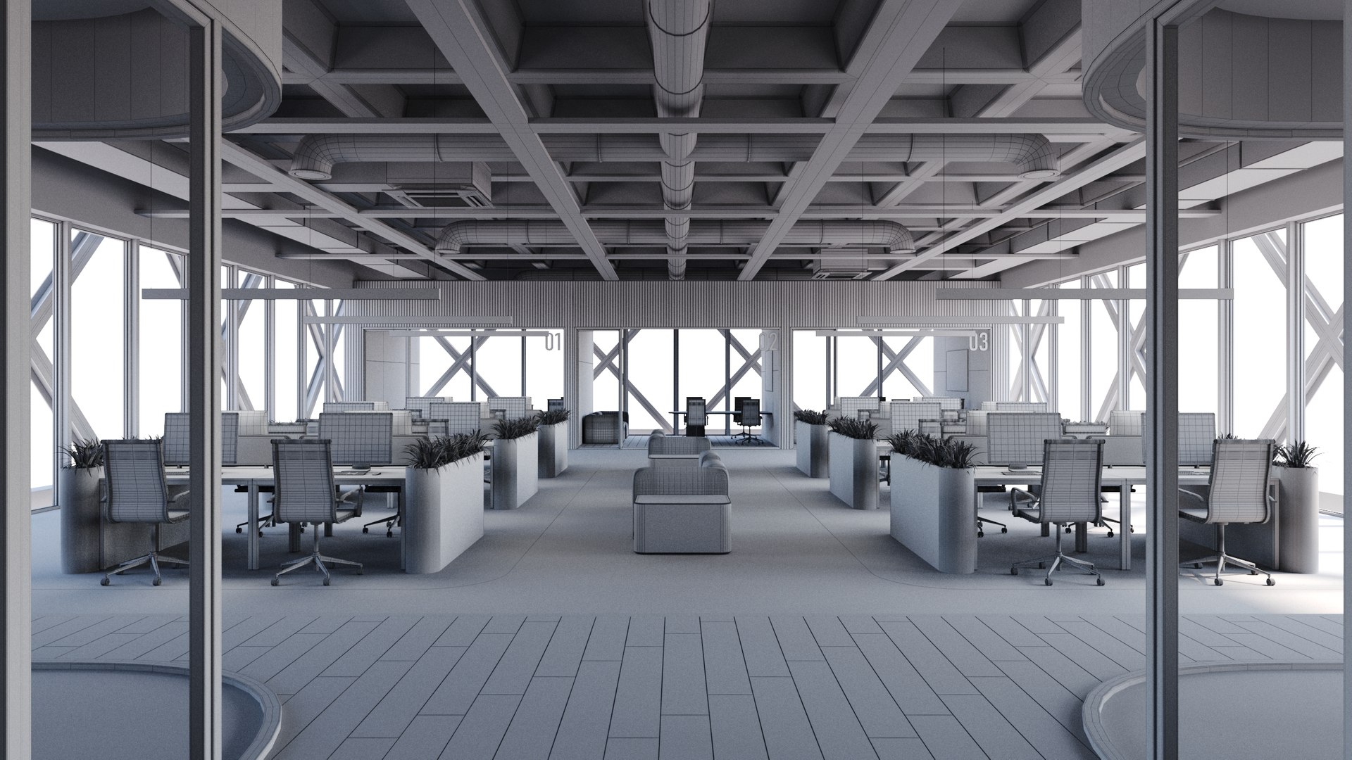 Contemporary Office Space 3D Model 3D - TurboSquid 2022260