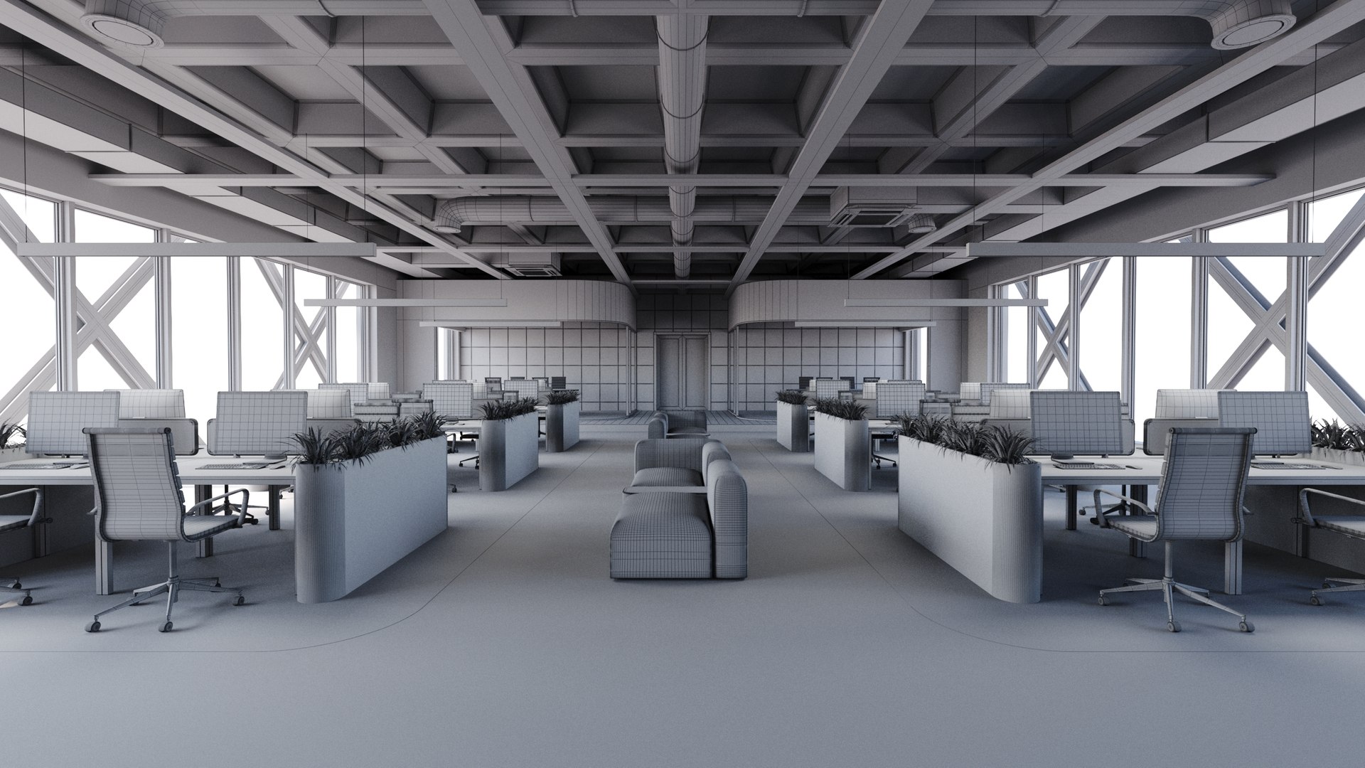 Contemporary Office Space 3D Model 3D - TurboSquid 2022260