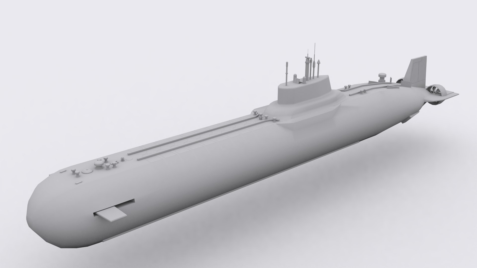 3d Typhoon Class Submarine Model