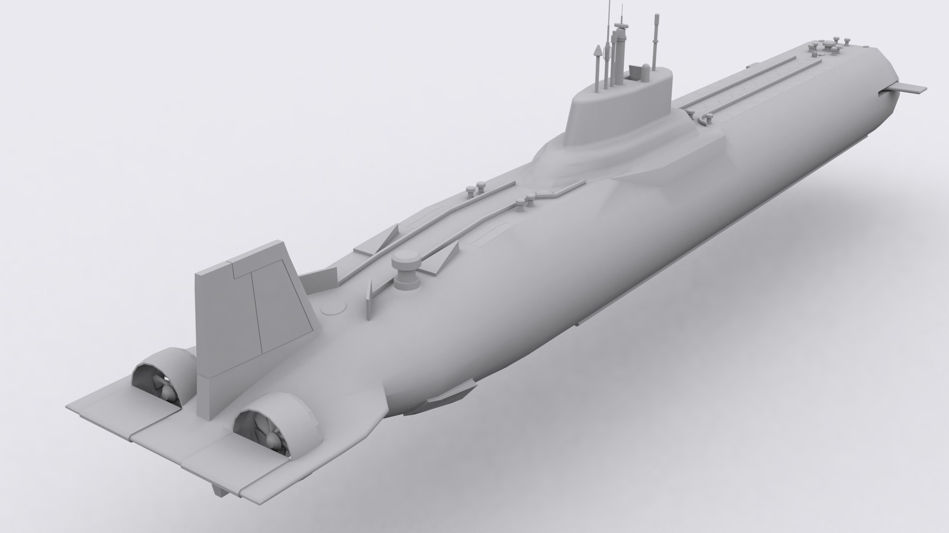 3d Typhoon Class Submarine Model