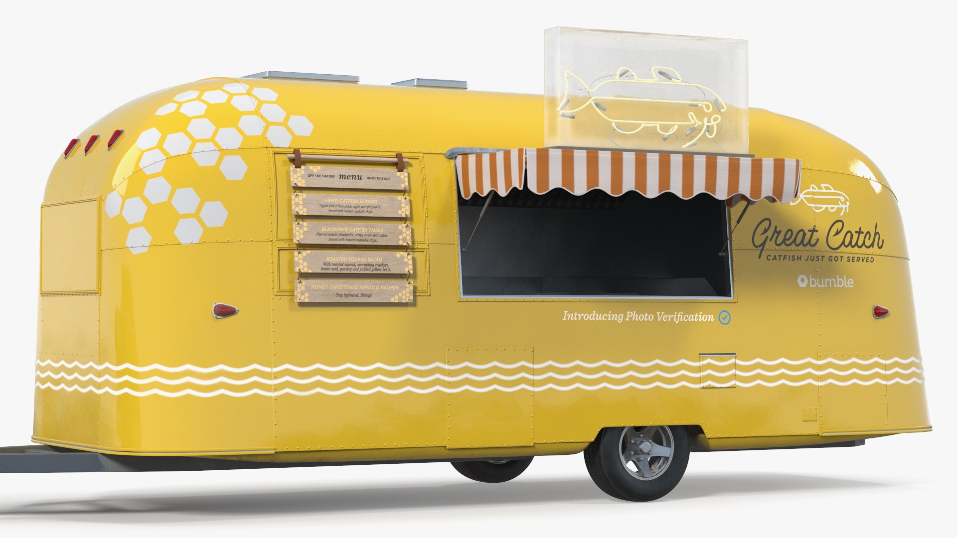 Mobile Food Trailer with Pickup Truck 3D model - TurboSquid 2059878