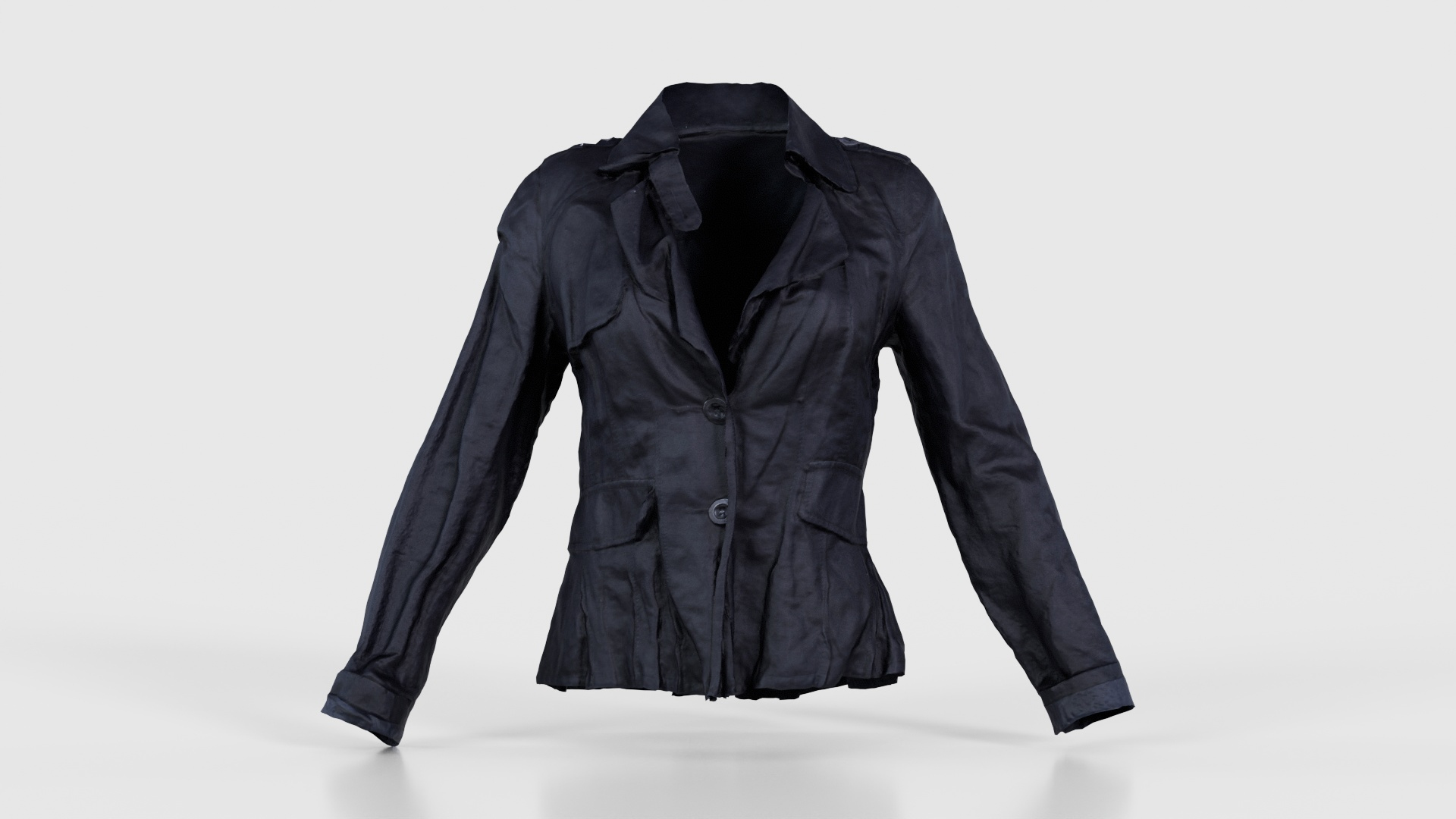 3D Shoulder Button Dark Blue Jacket Shirt Top Remastered - TurboSquid ...