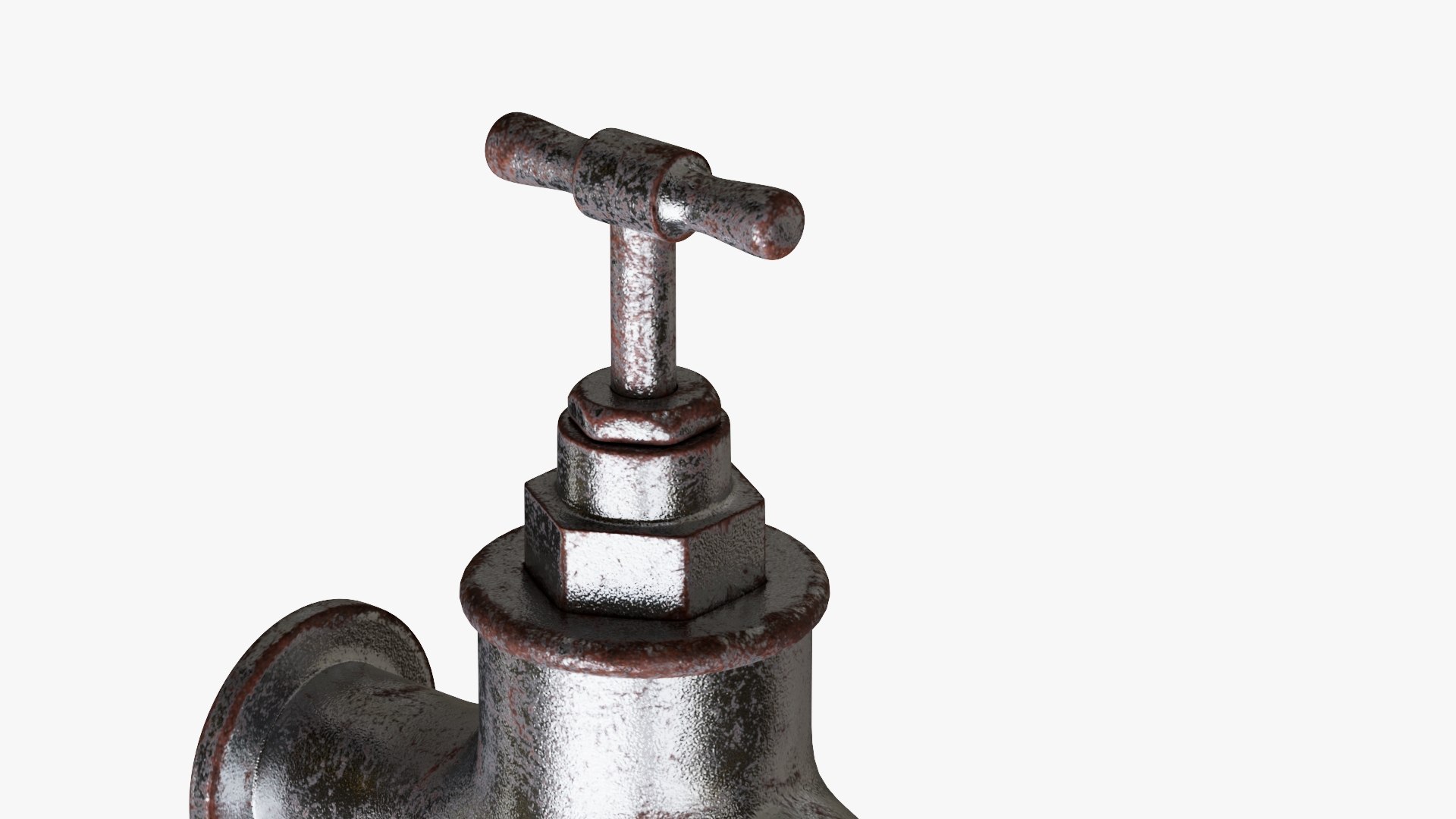 3D Model Old Dirty Rusty Garden Faucet - TurboSquid 2068015