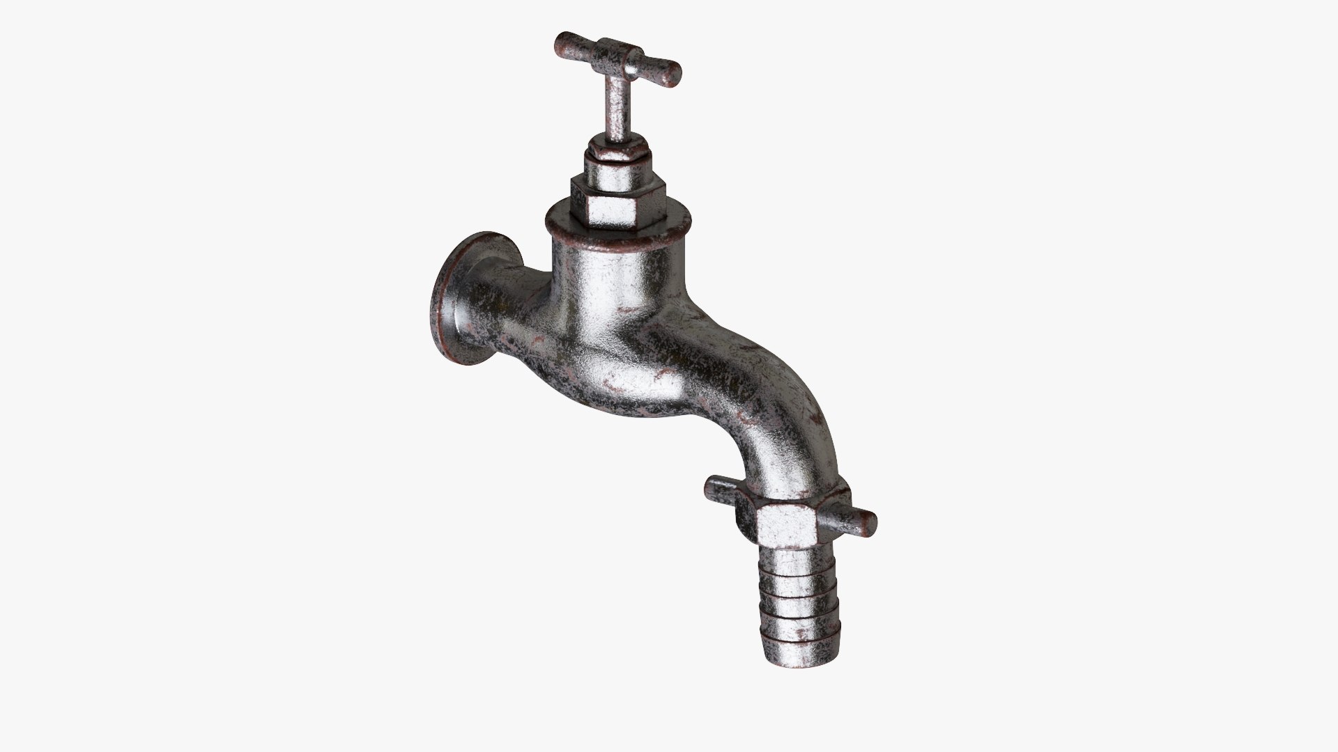 3D Model Old Dirty Rusty Garden Faucet - TurboSquid 2068015