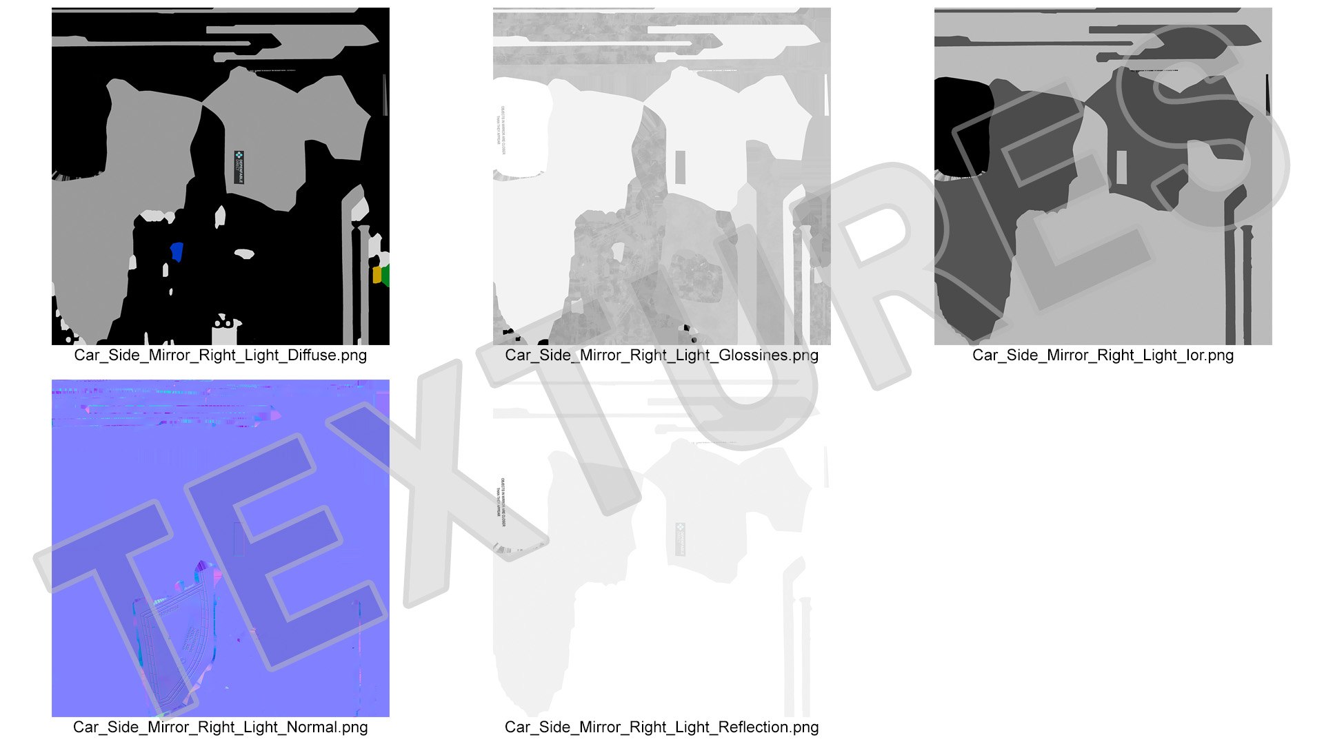 Passenger Side Car Mirror Silver model - TurboSquid 1969600