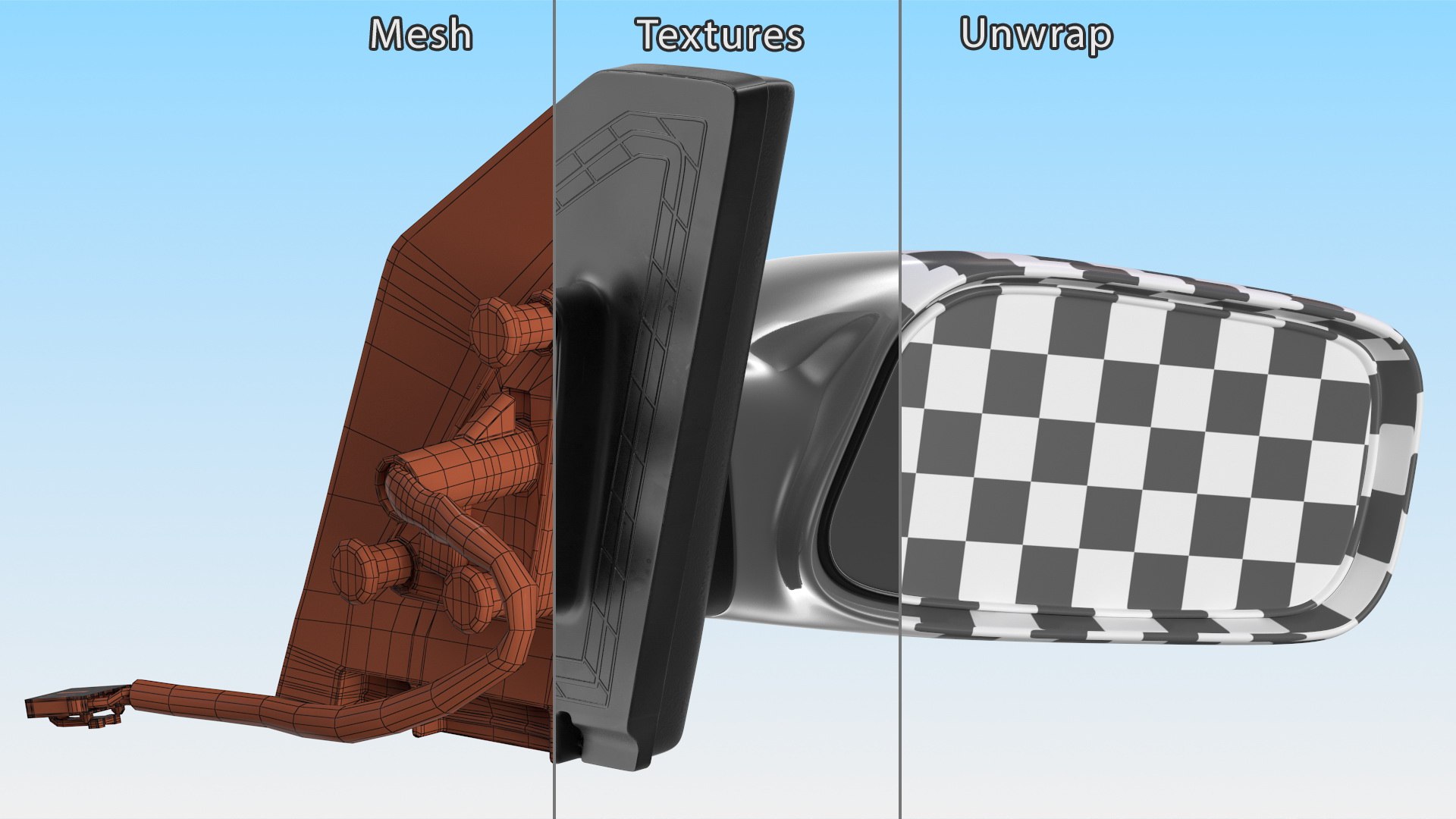 Passenger Side Car Mirror Silver model - TurboSquid 1969600