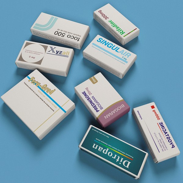 3d medicines boxes modelled model