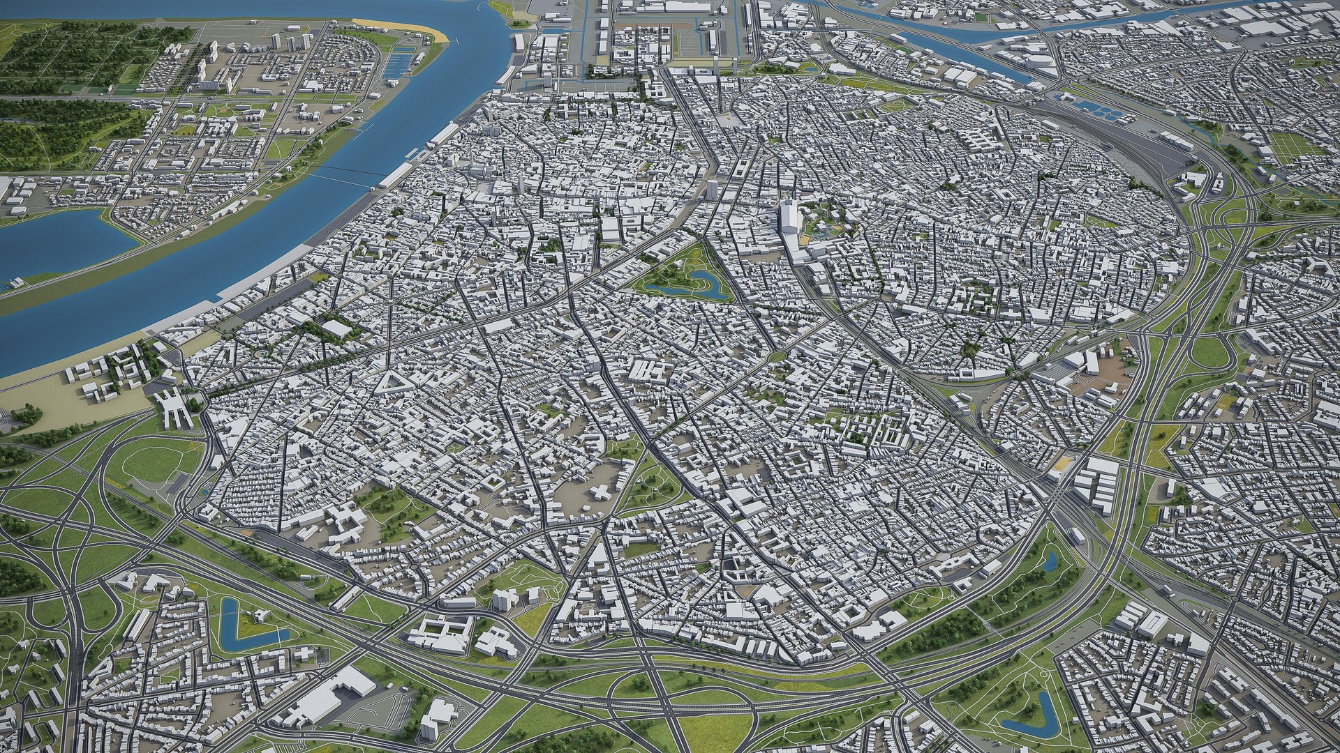3D city antwerp surrounding area - TurboSquid 1454067