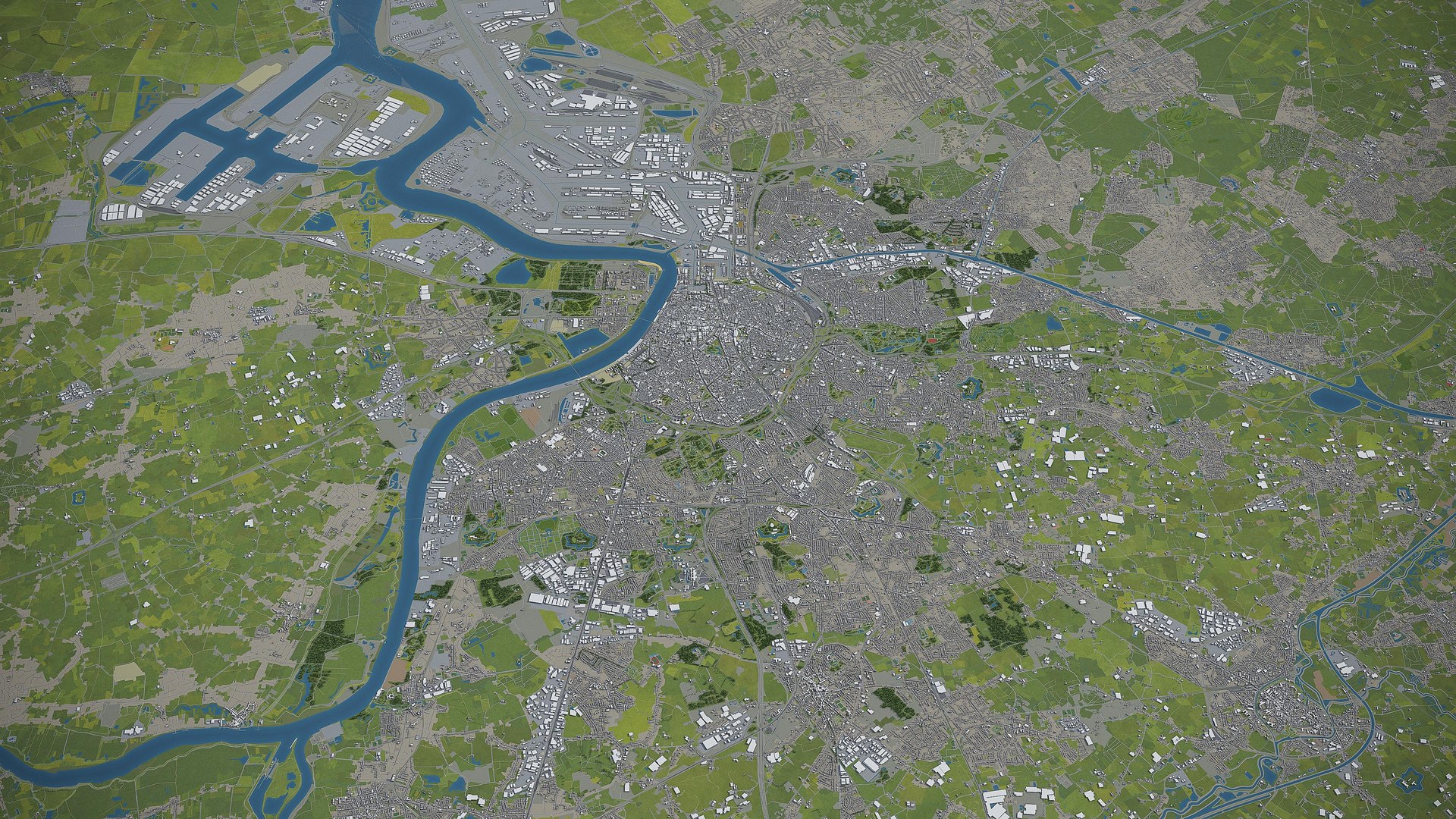 3D city antwerp surrounding area - TurboSquid 1454067