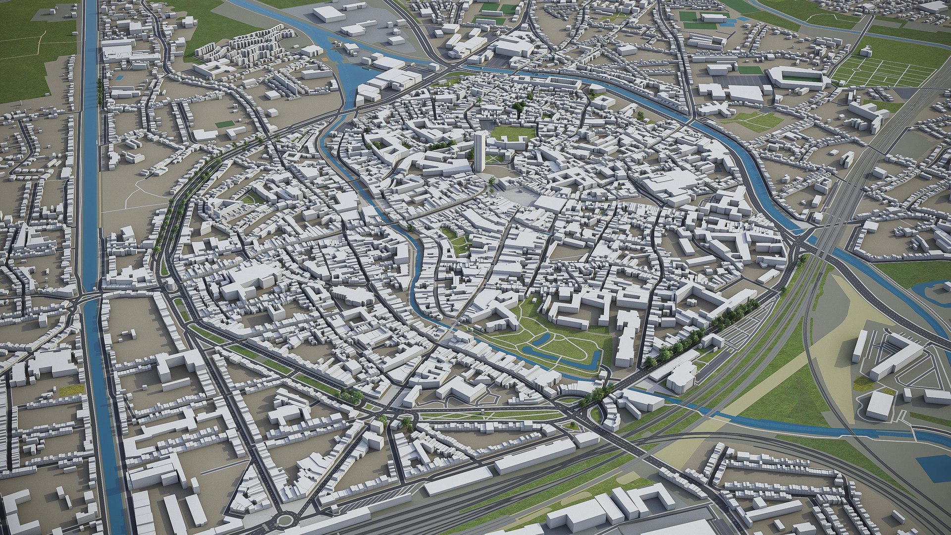3D city antwerp surrounding area - TurboSquid 1454067