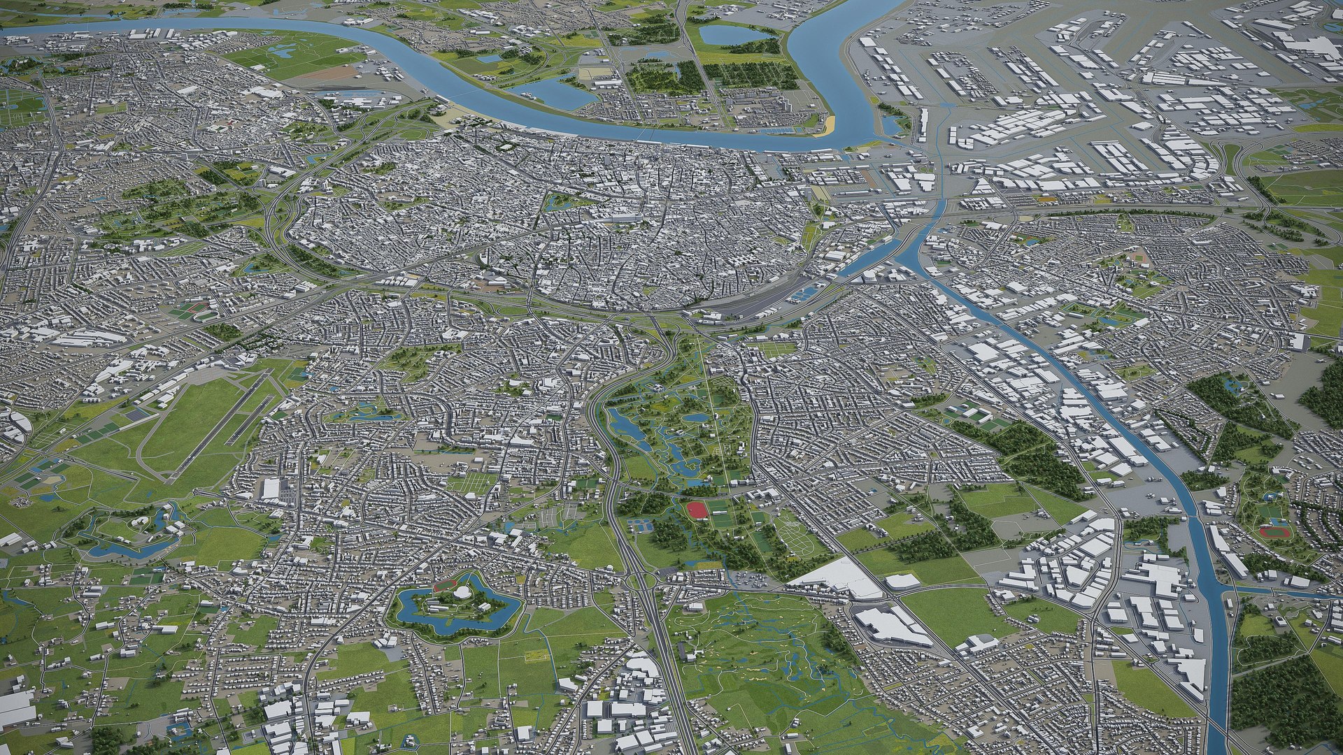 3D city antwerp surrounding area - TurboSquid 1454067