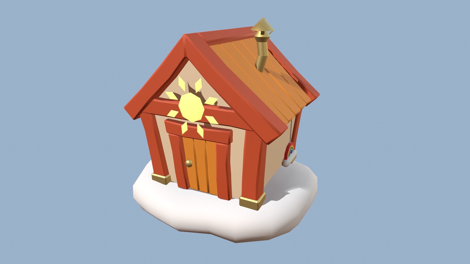 Cartoon Houses Sun And Moon 3D Model - TurboSquid 1755802