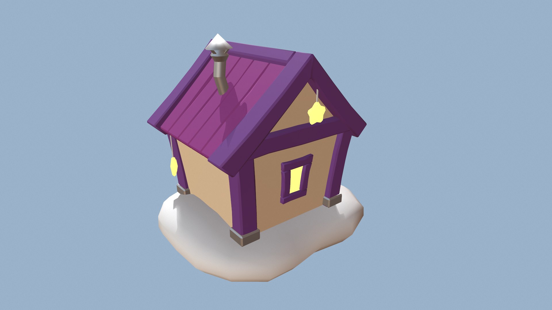 Cartoon Houses Sun And Moon 3D Model - TurboSquid 1755802
