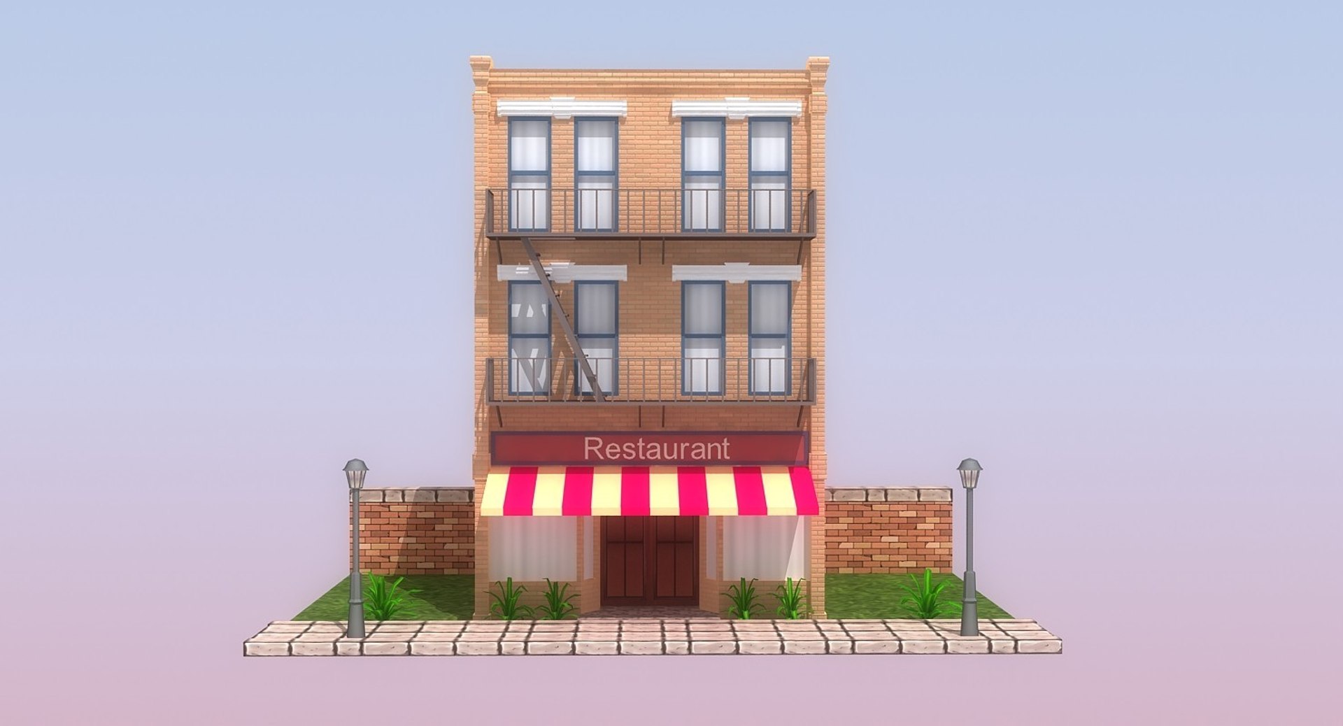 Stylized Cartoon Building 2 3d Max