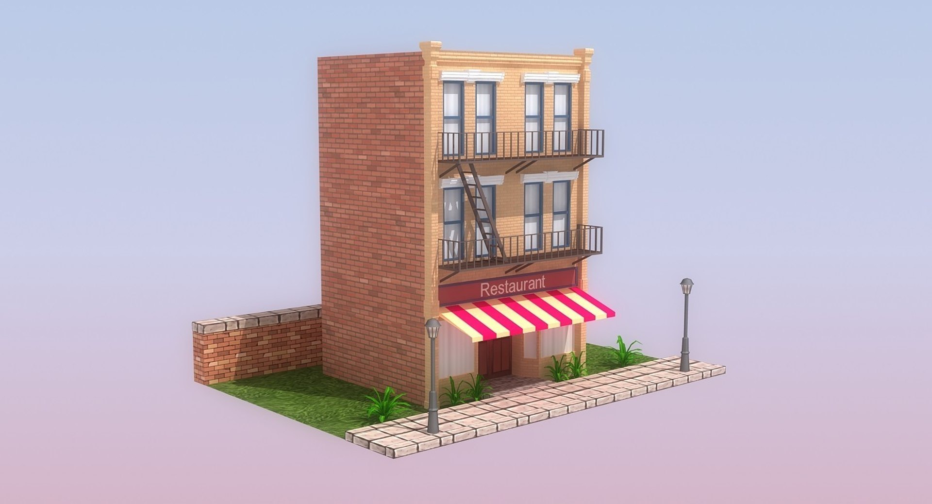 Stylized Cartoon Building 2 3d Max