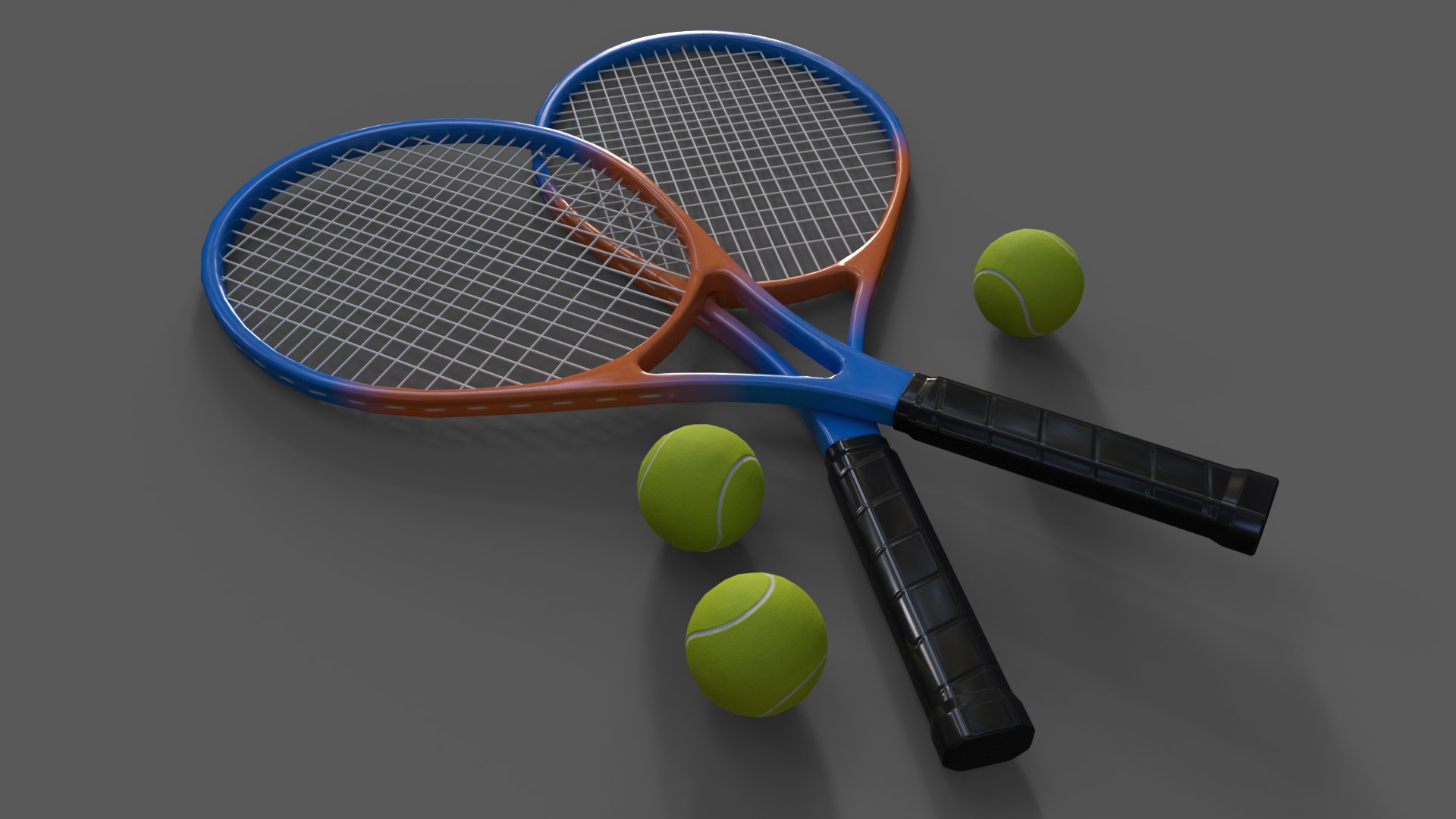 PBR Tennis Racket Bat and Ball model - TurboSquid 1953031