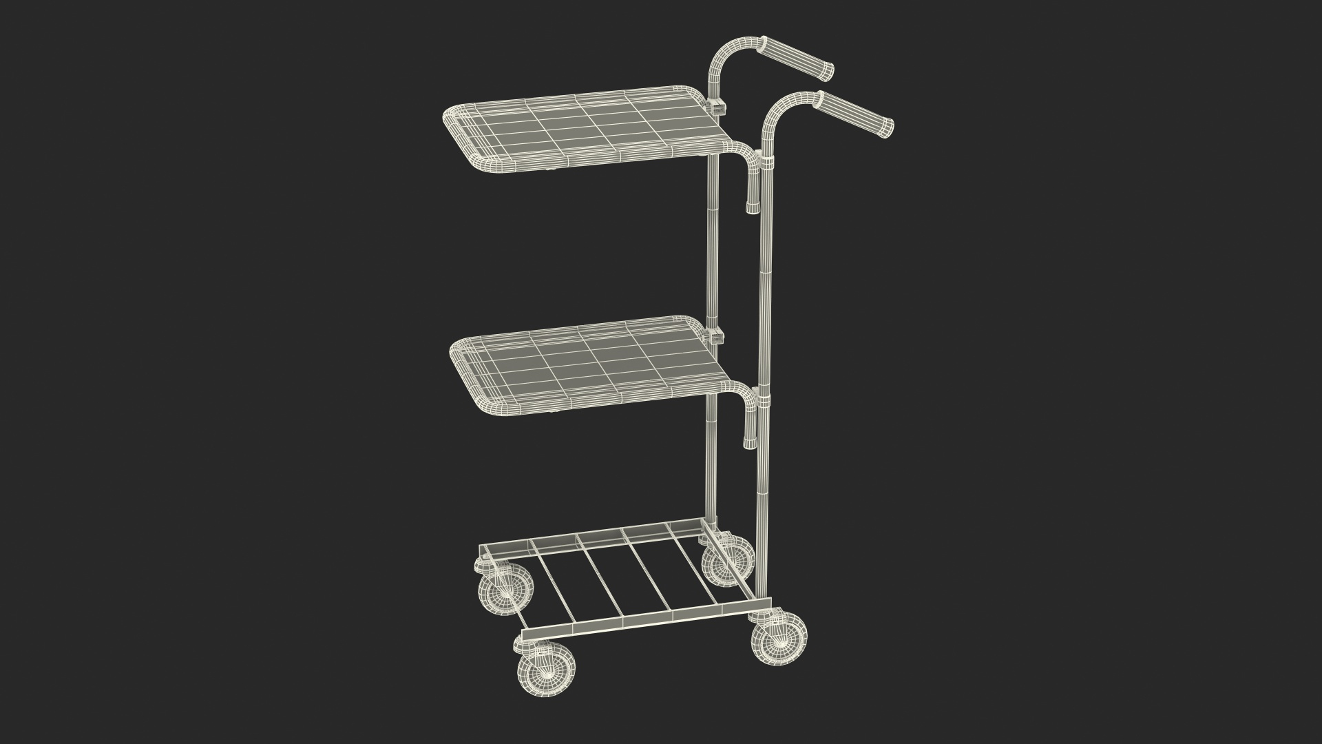 Steel Mini Trolley With Two Shelves Model - TurboSquid 1971094