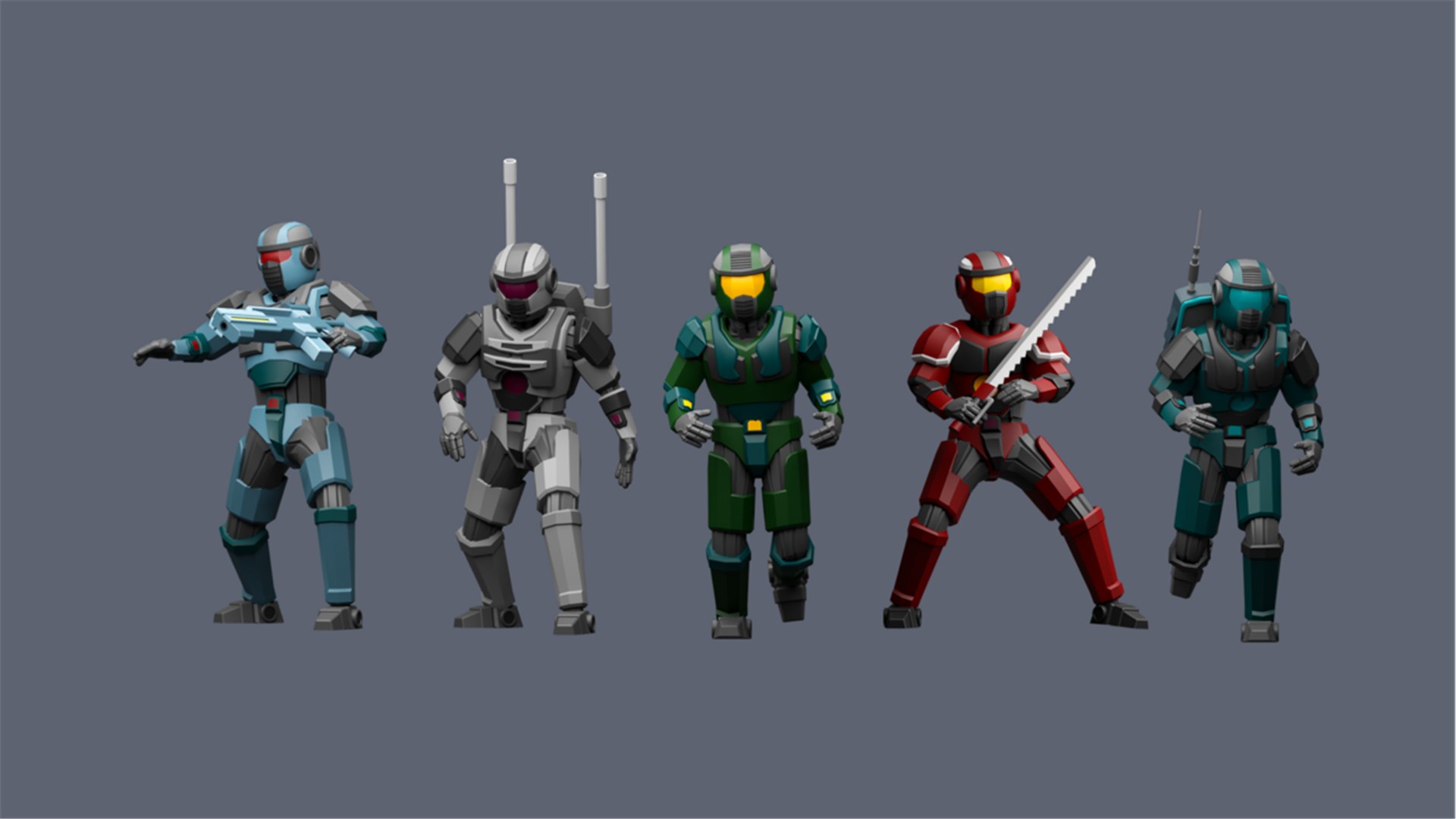 Free 3D Cartoon Characters Robots Low Poly Asset Pack Model ...