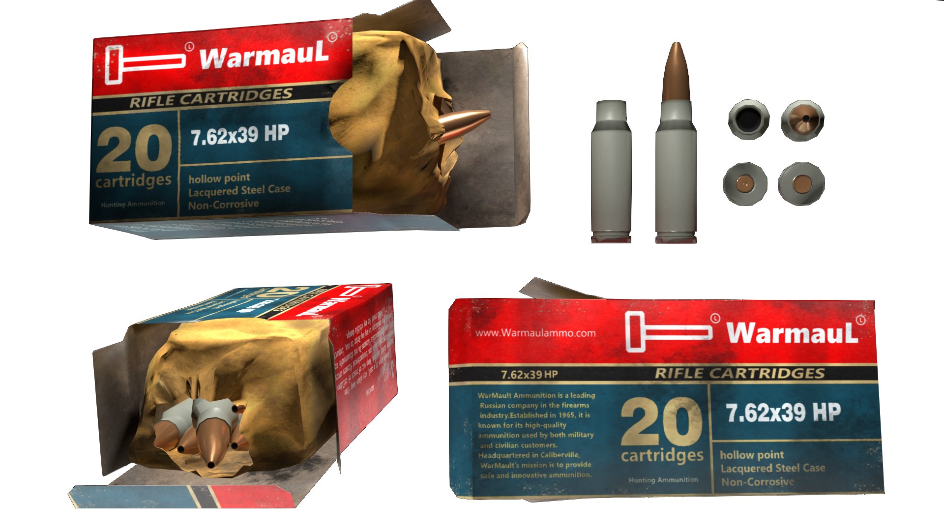 3D Ammunition Boxes 7 62x39 for AK SKS RPD - TurboSquid 2150940