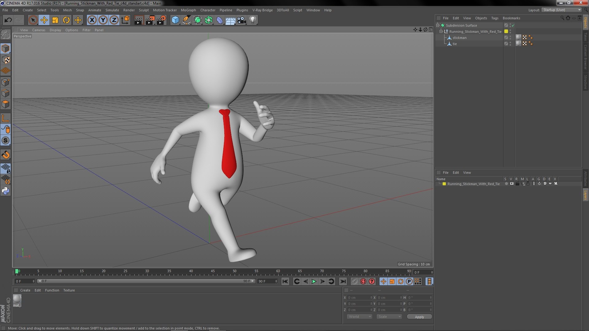 Running Stickman With Red Tie model - TurboSquid 1896315