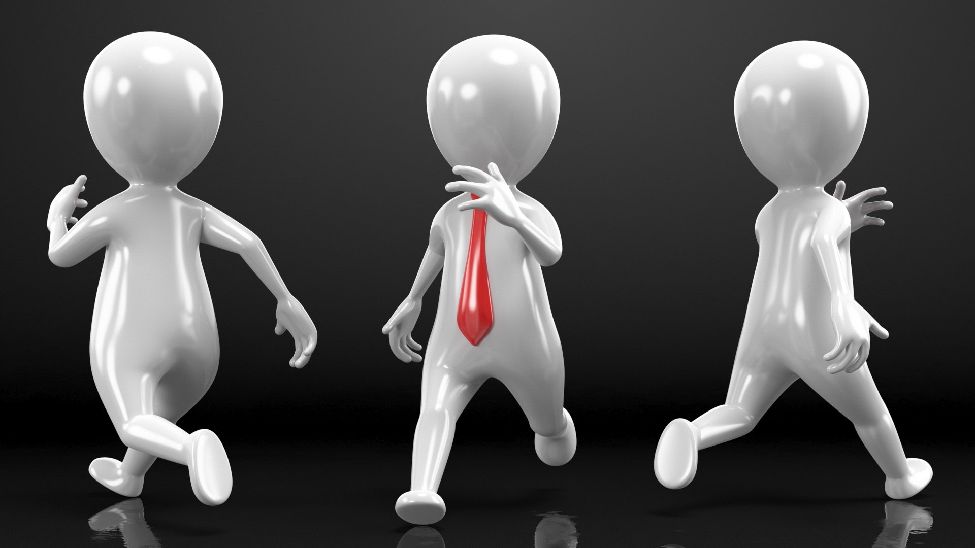 Running Stickman With Red Tie Model - TurboSquid 1896315