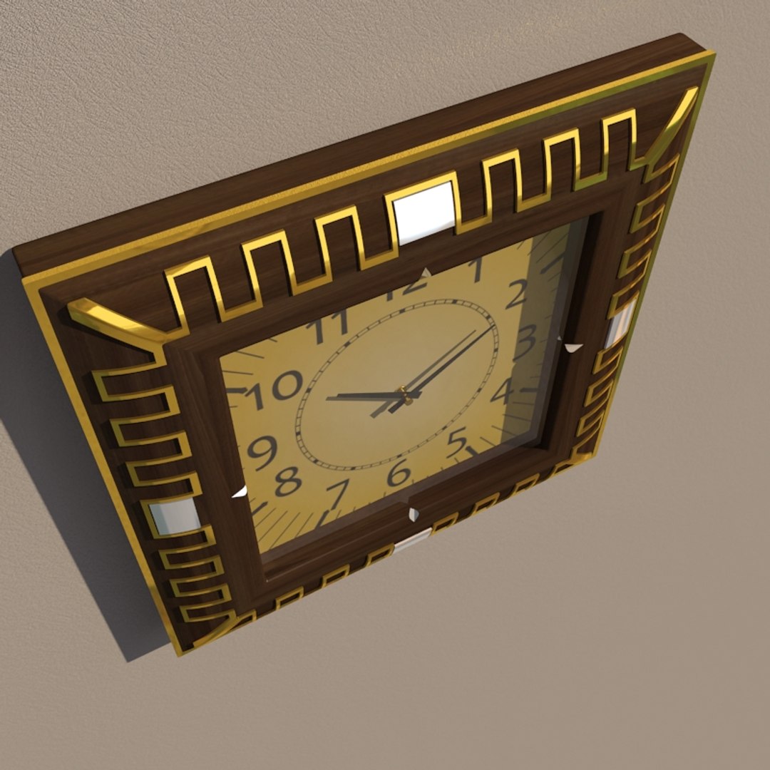 Square Wall Clock 3D Model - TurboSquid 1604960