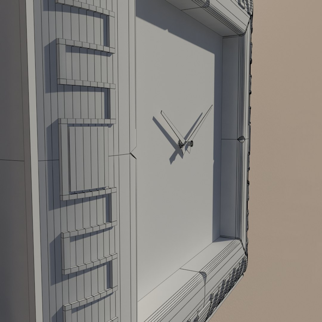 Square Wall Clock 3D Model - TurboSquid 1604960
