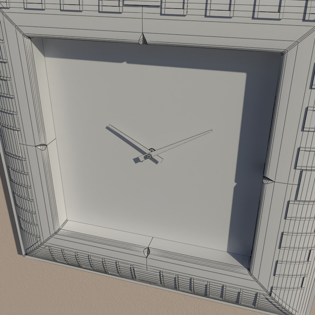 Square Wall Clock 3D Model - TurboSquid 1604960