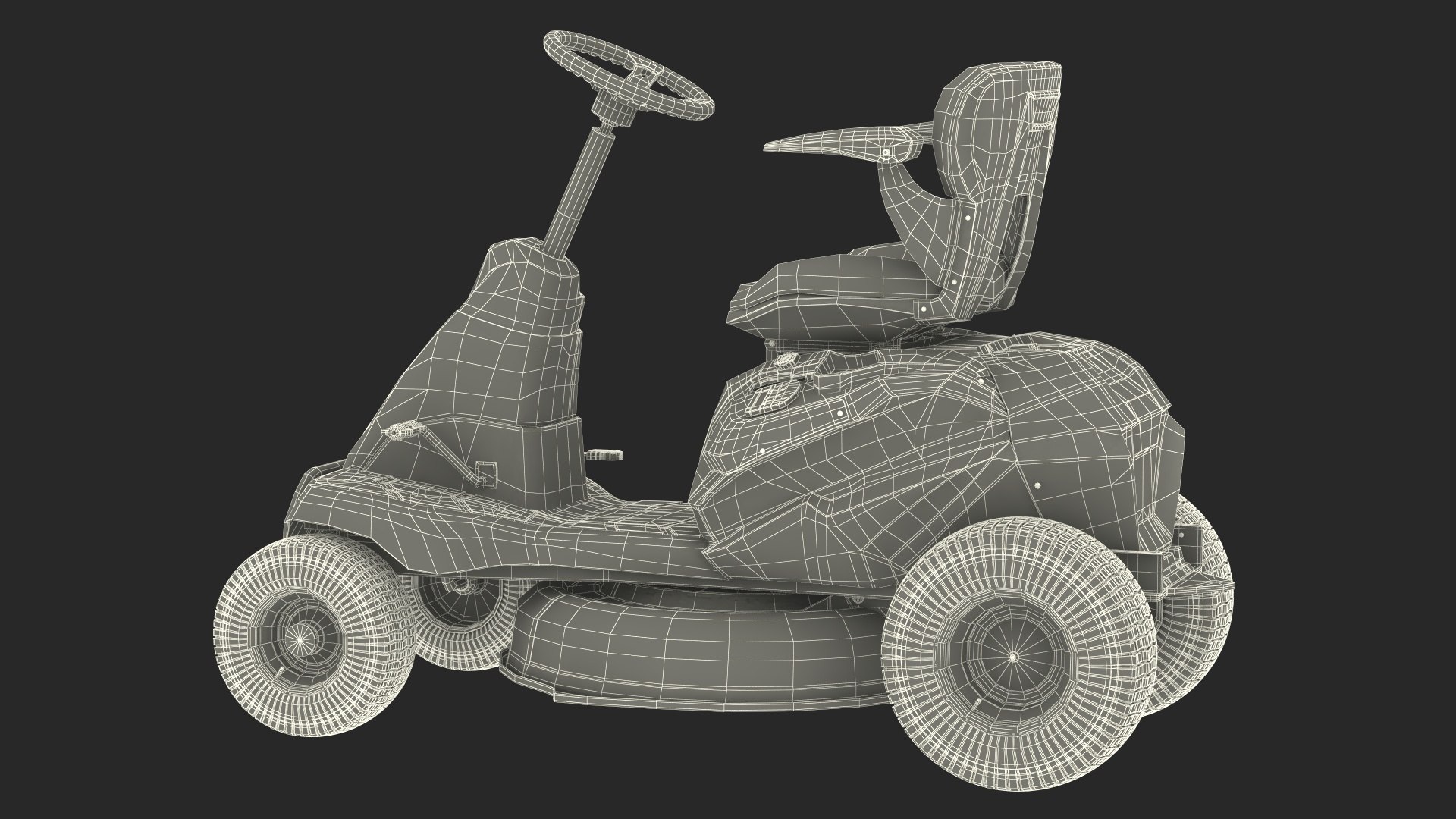 Electric Riding Lawn Mower Rigged For Cinema 4D Model - TurboSquid 2136634